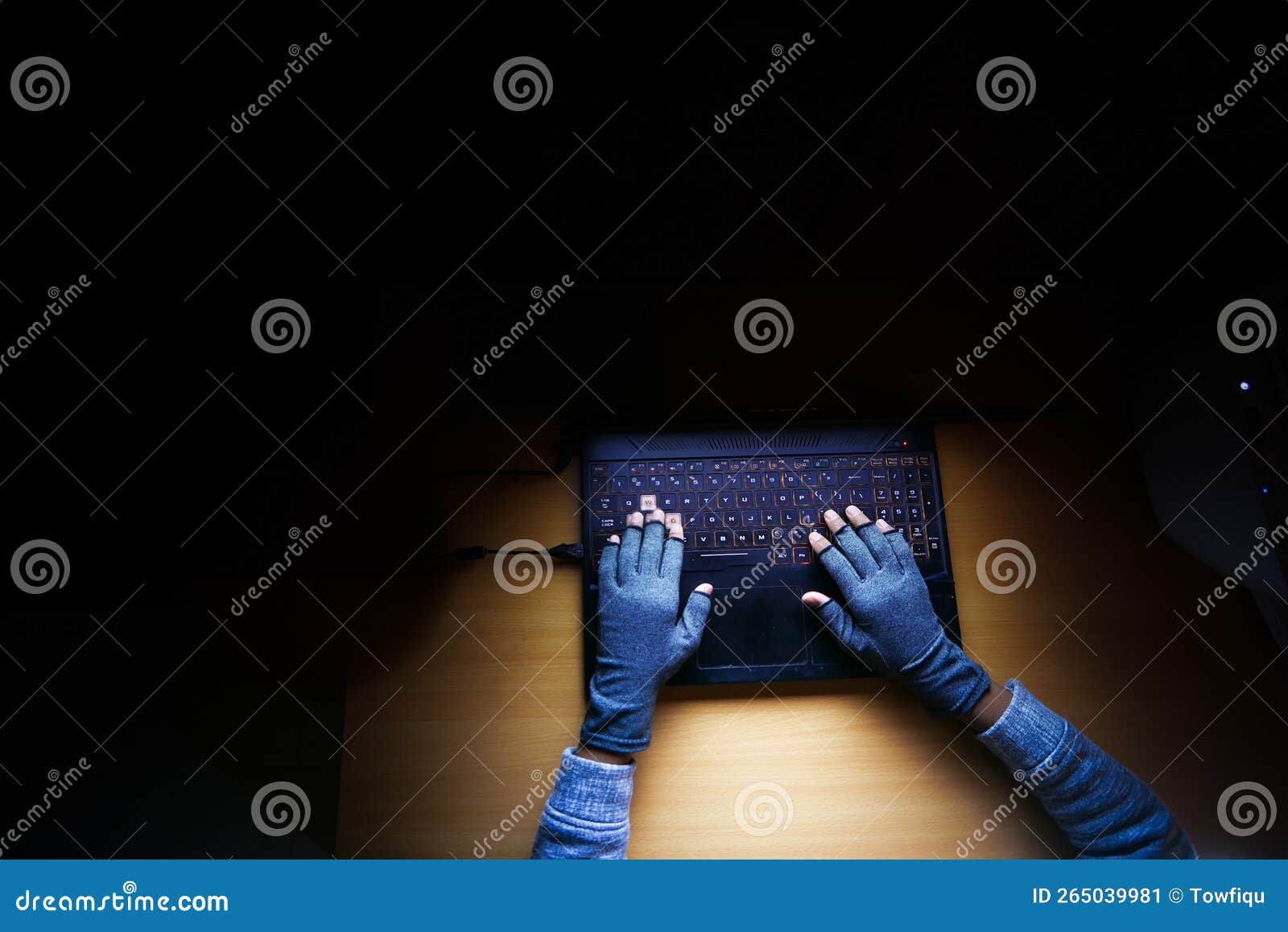 Hacker Hand Stealing Data from Laptop Top Down Stock Image - Image of ...