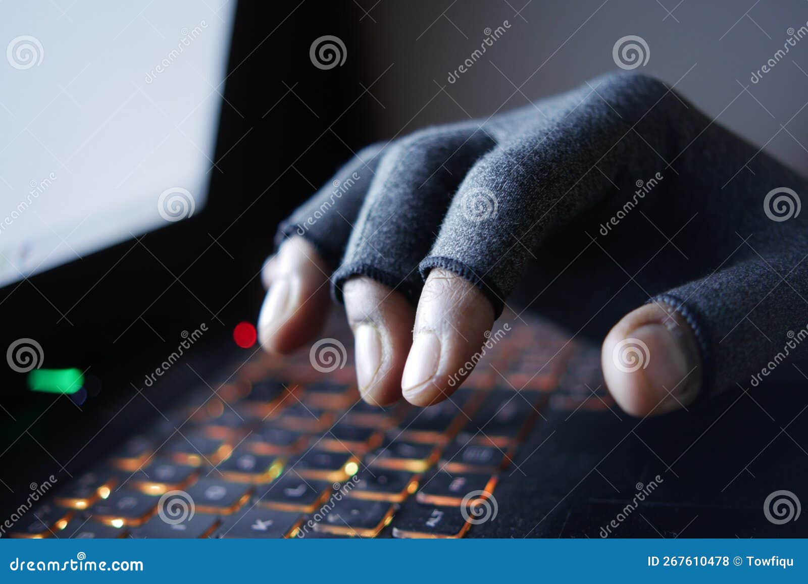 Hacker Hand Stealing Data from Laptop Top Down Stock Photo - Image of ...