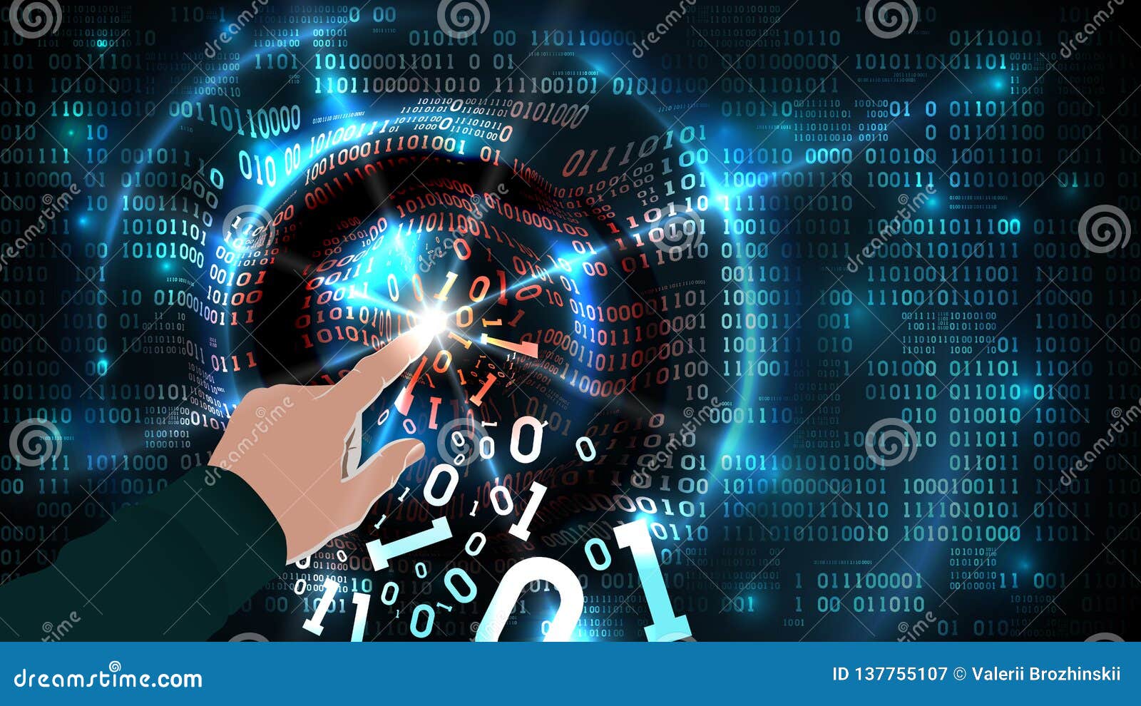 Hacker Hand Touches Binary Code And Hacks Abstract Database Firewall Computer Internet Server 5949