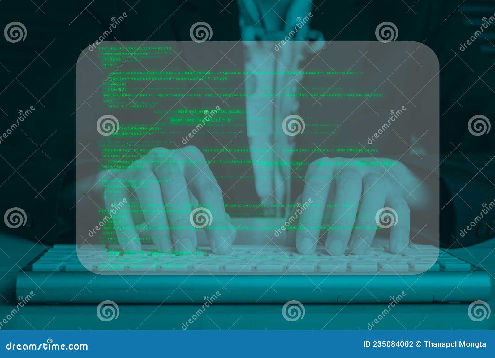 Hacker Hand Using Keyboard Typing Bad Data Into Computer Online System