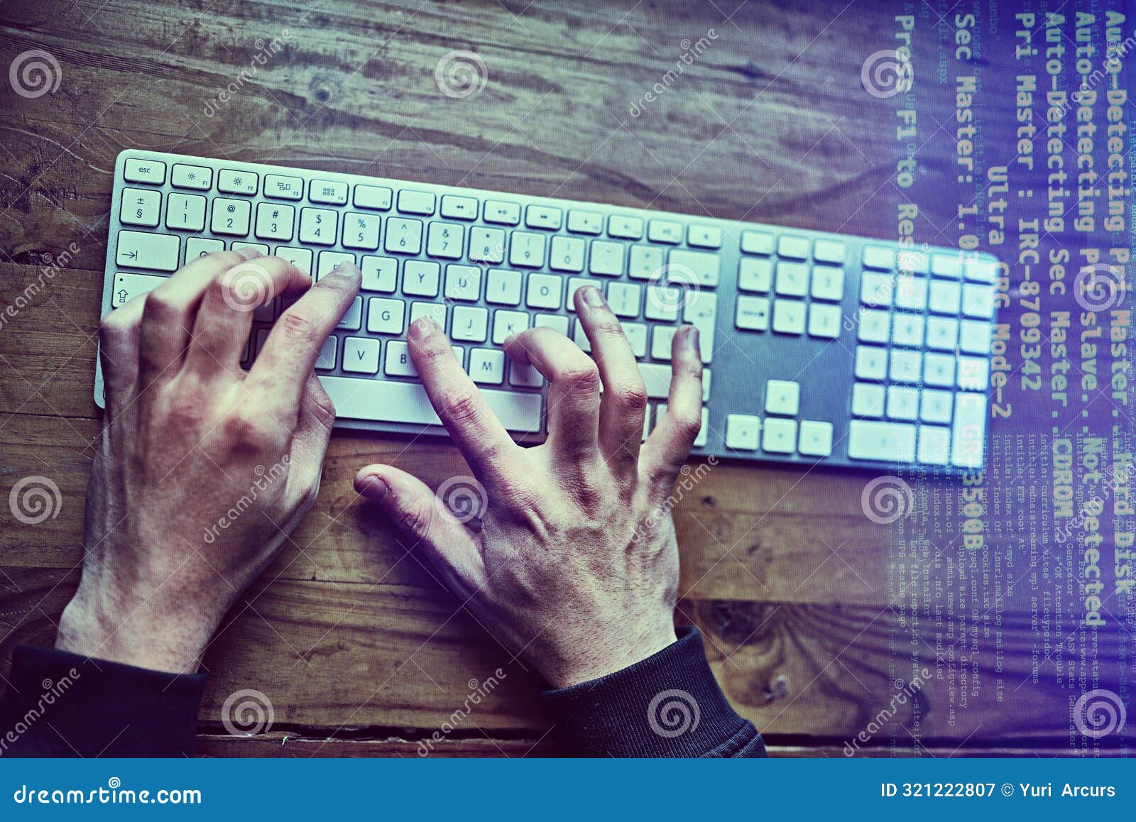 Hacker, Hands and Cyber Security, Code and Website Access. for Data Protection, Overlay and ...