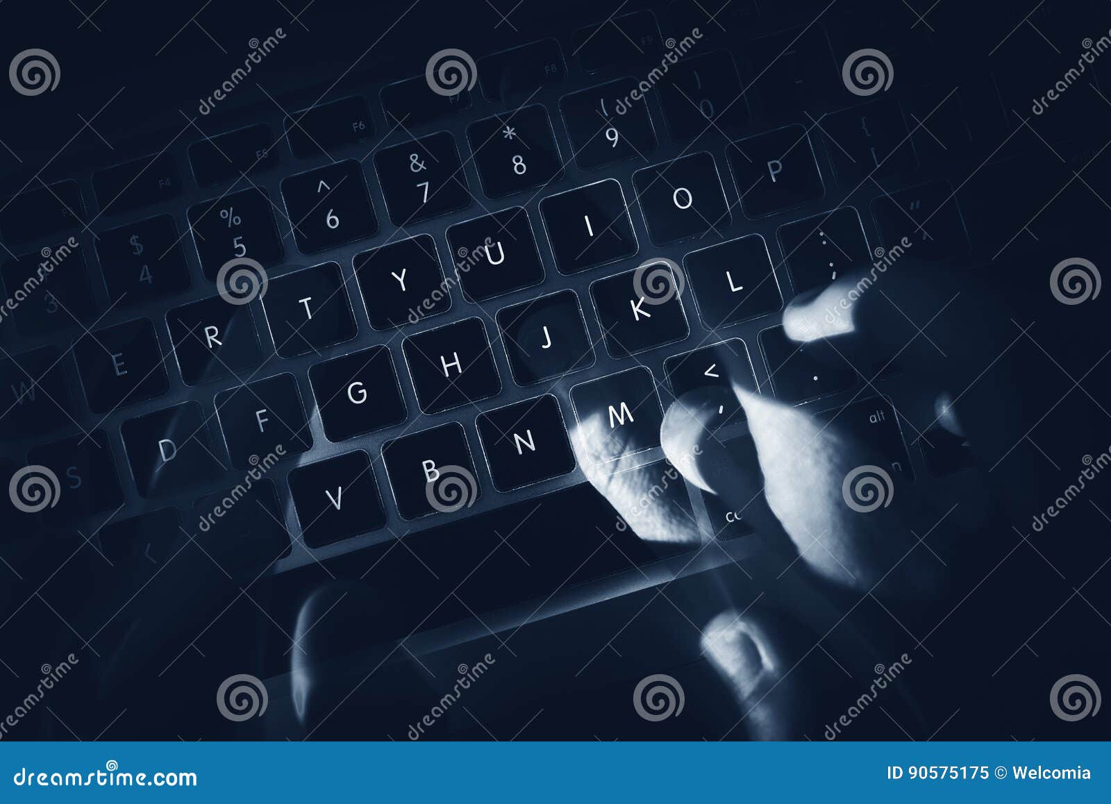 Hacker Hands on the Laptop stock image. Image of broken - 90575175