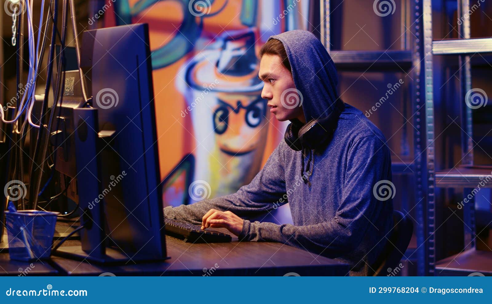 Hacker Happy after Stealing Passwords Stock Photo - Image of data ...