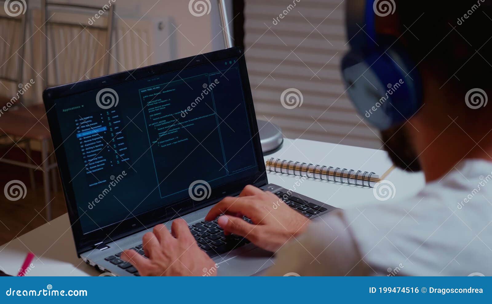 Hacker Typing on the Computer at Night Stock Footage - Video of monitor ...
