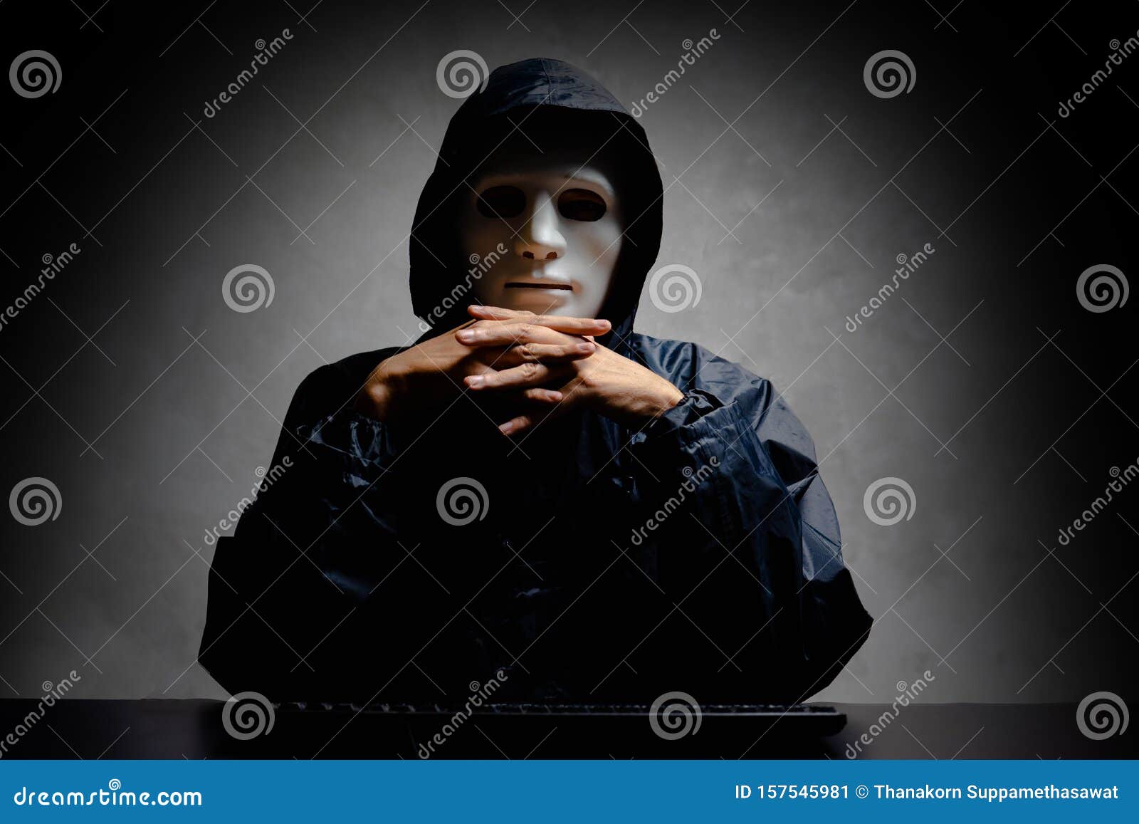 Hacker Hidden Face with Keyboard Computer in the Dark, Technology ...