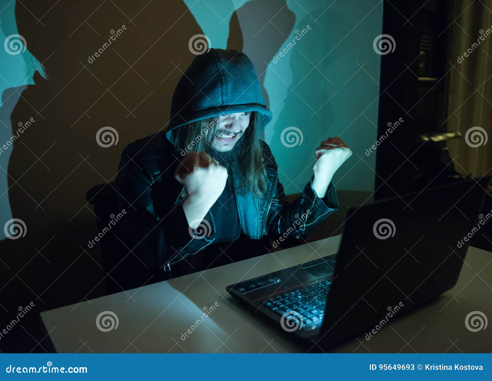 Hacker on His Computer is Going Crazy, because he Got Cought Stock ...