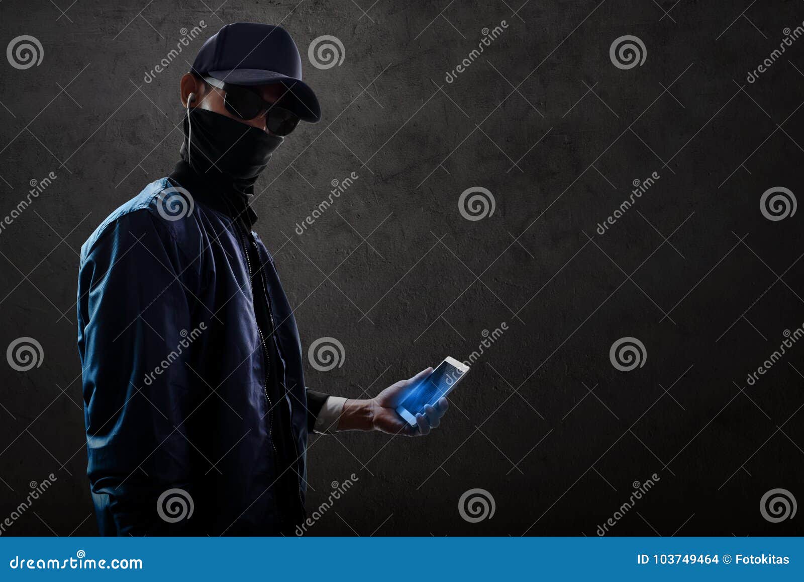 Hacker Holding Mobile Phone Stock Photo - Image of concept, person ...