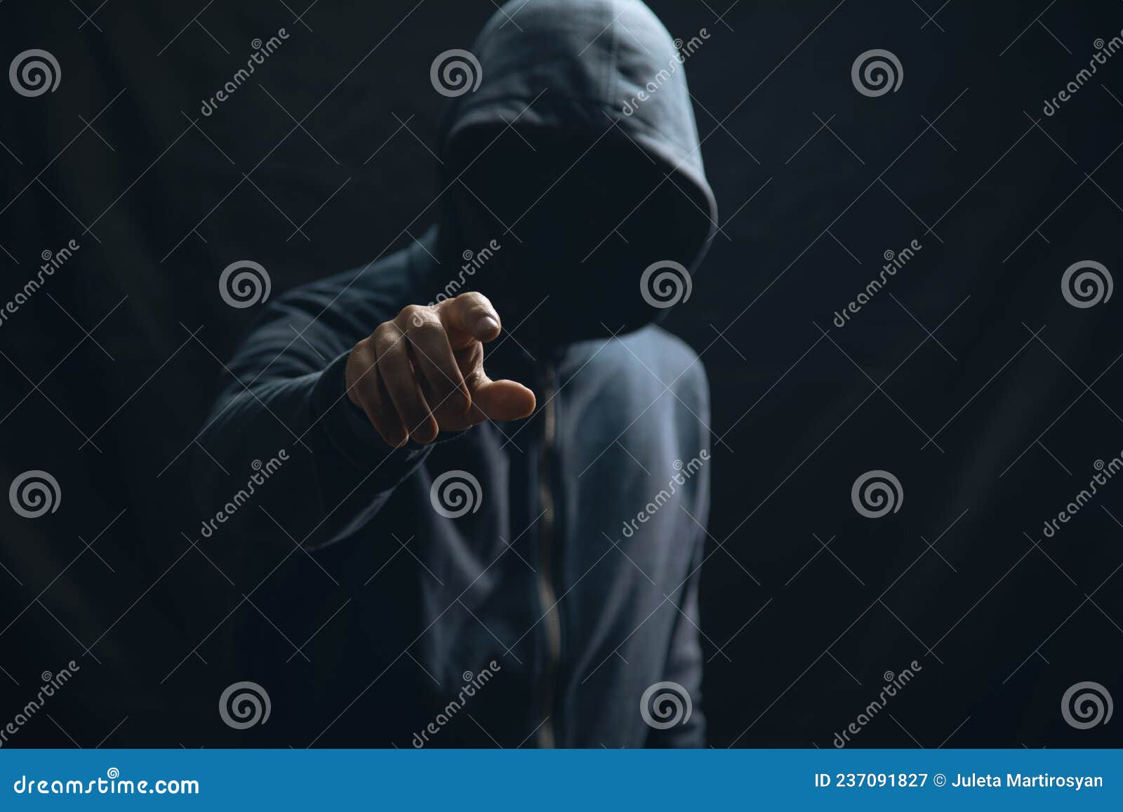 The Hacker in the Hood Clicks on the Viral Screen Stock Image - Image ...