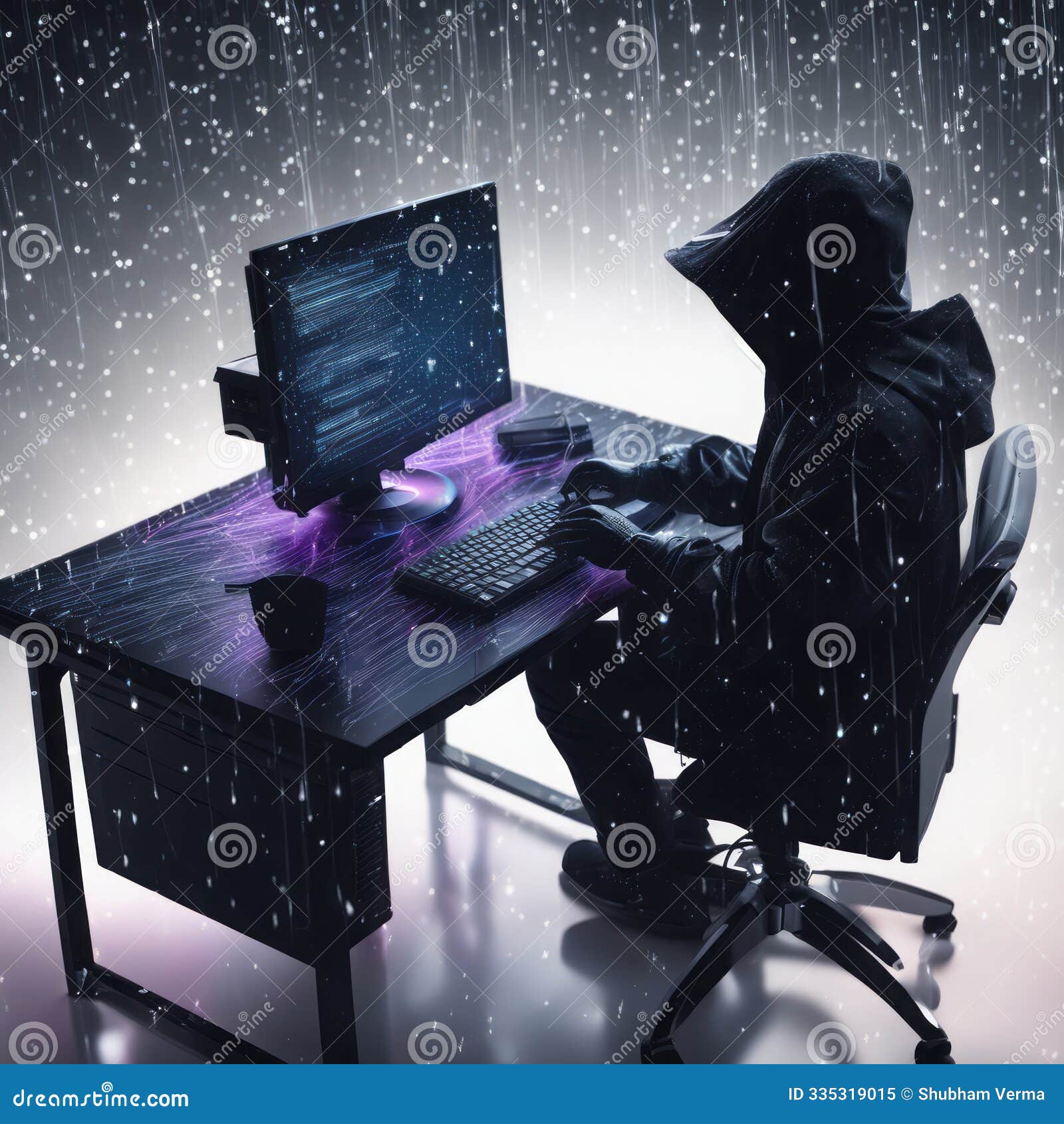 Hacker in a Hood. Hacker in the Hood. Hacker in His Laptop. the Hacker ...