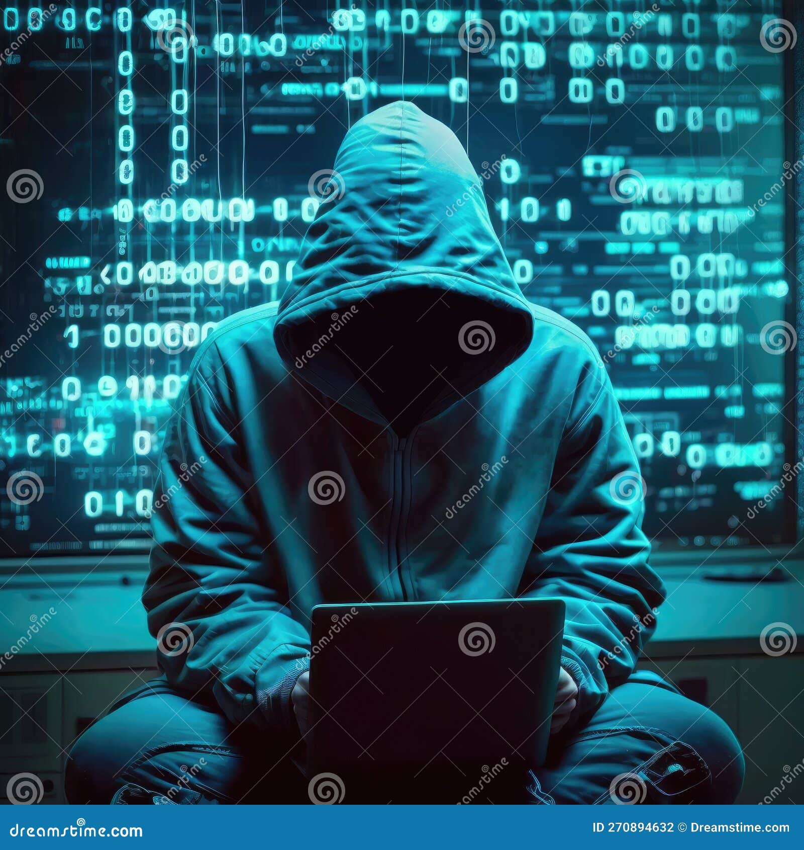 Hacker Hidden Face Pixel Logo Vector Illustration | CartoonDealer.com ...