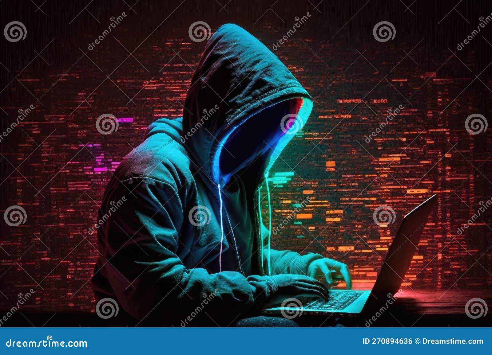 Hacking Face Recognition System Vector Illustration | CartoonDealer.com ...