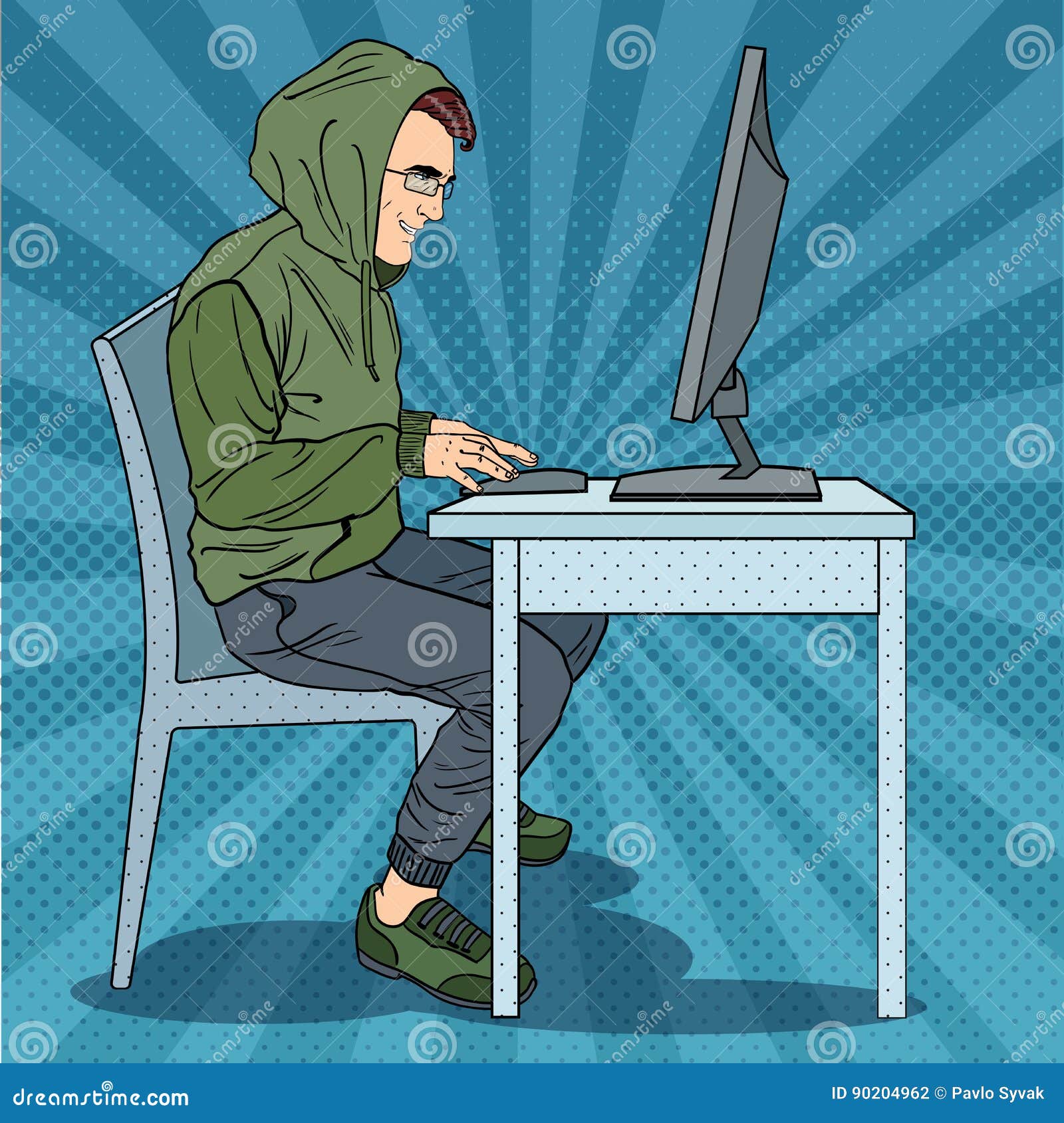 Hooded Computer Hacker With Laptop Icon Royalty-Free Stock Image ...