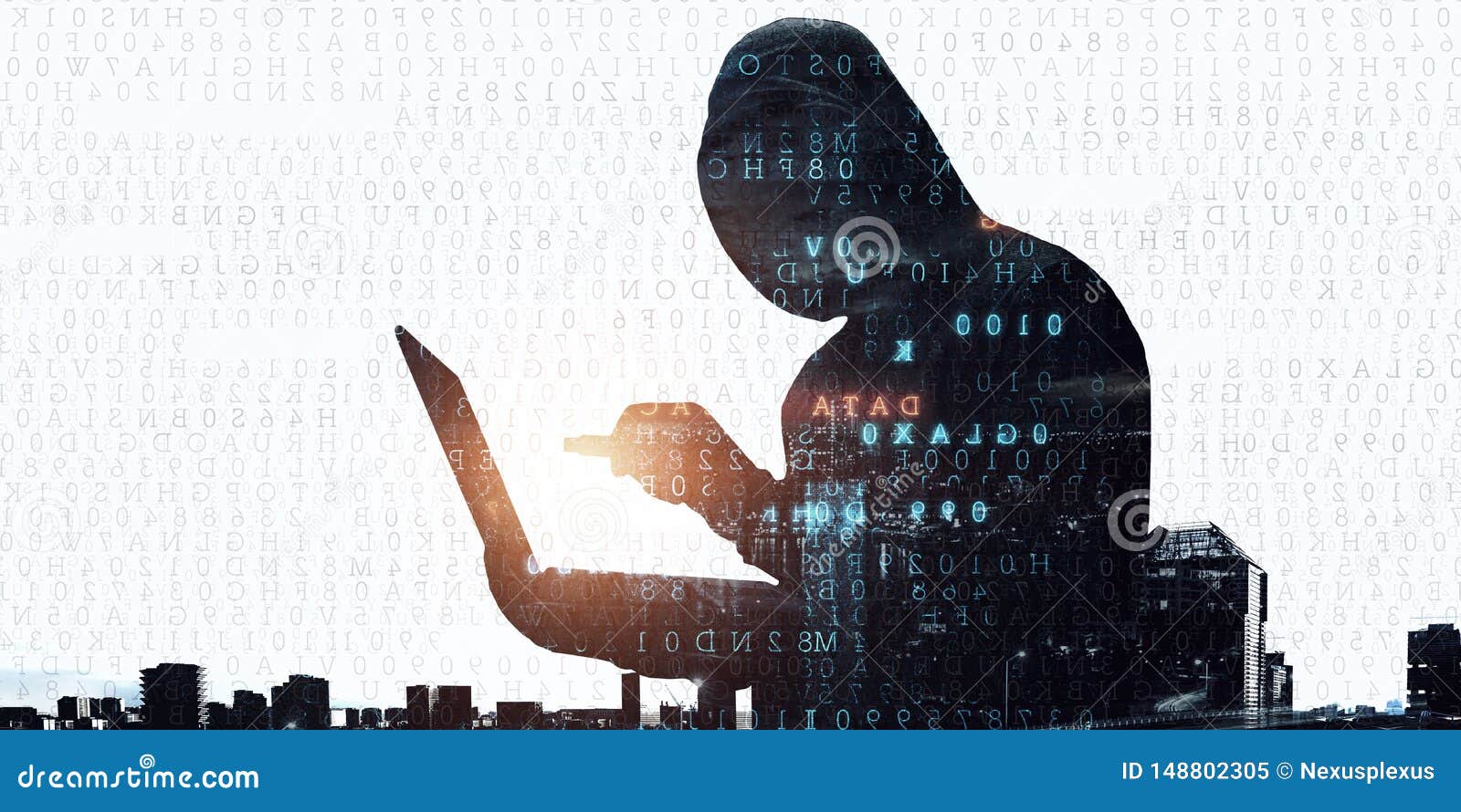 Hacker in Hoodie Dark Theme Stock Image - Image of hacker, flash: 148802305