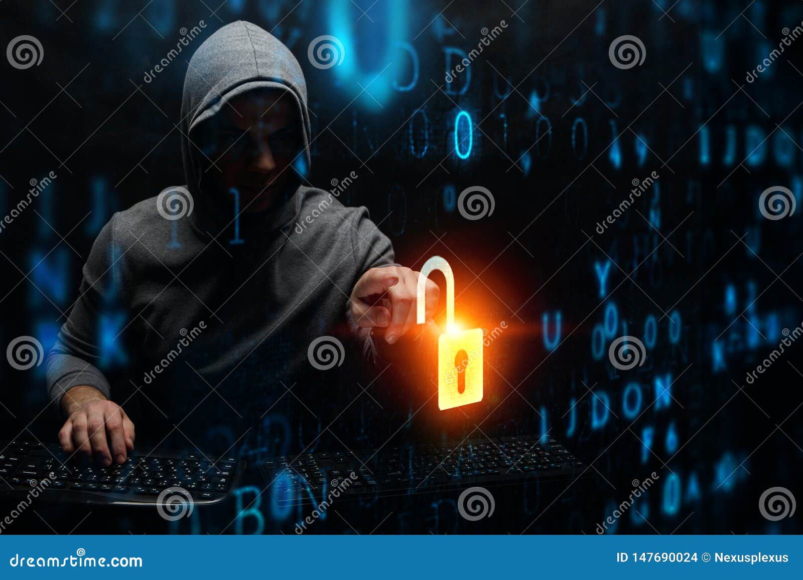 Hacker in Hoodie Dark Theme Stock Photo - Image of code, anonymous ...