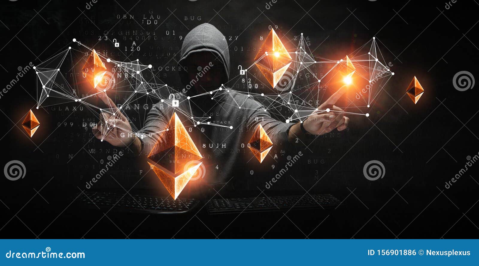 Hacker Hunting for Crypto Currency Editorial Photo - Image of ...