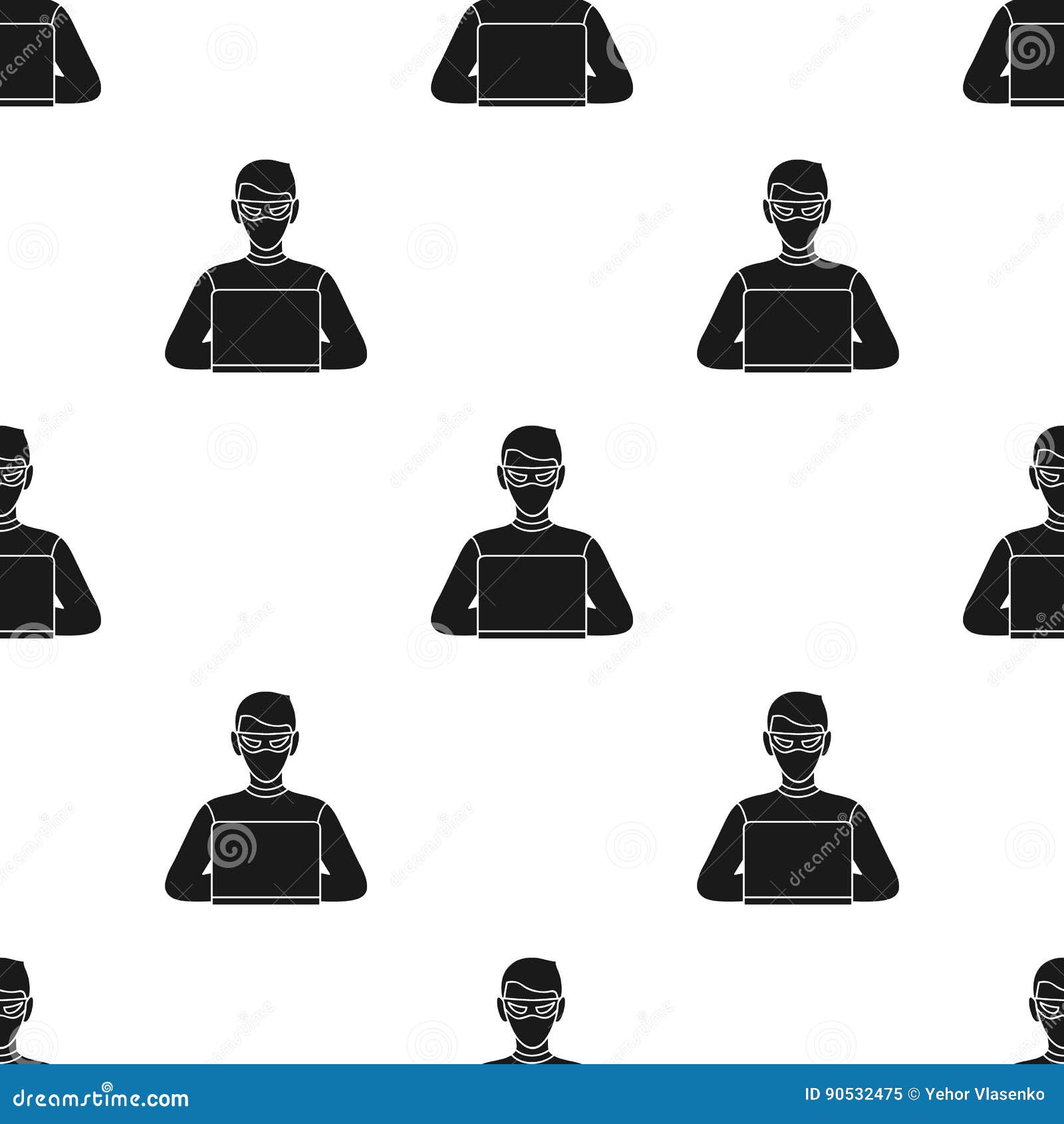 Hacker Icon in Black Style Isolated on White Background. Crime Pattern ...
