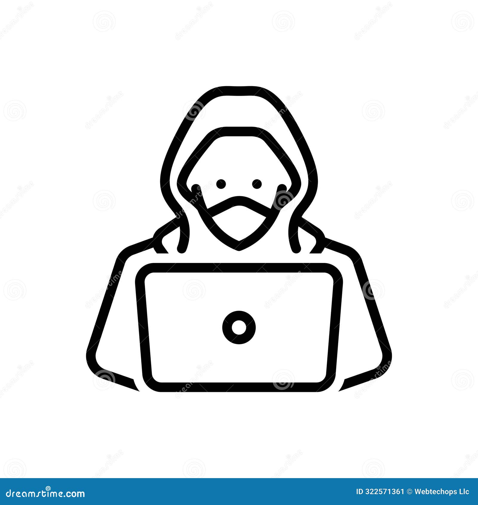 Hacker, Criminal Icon In Neon Style. Can Be Used For Web, Logo, Mobile ...