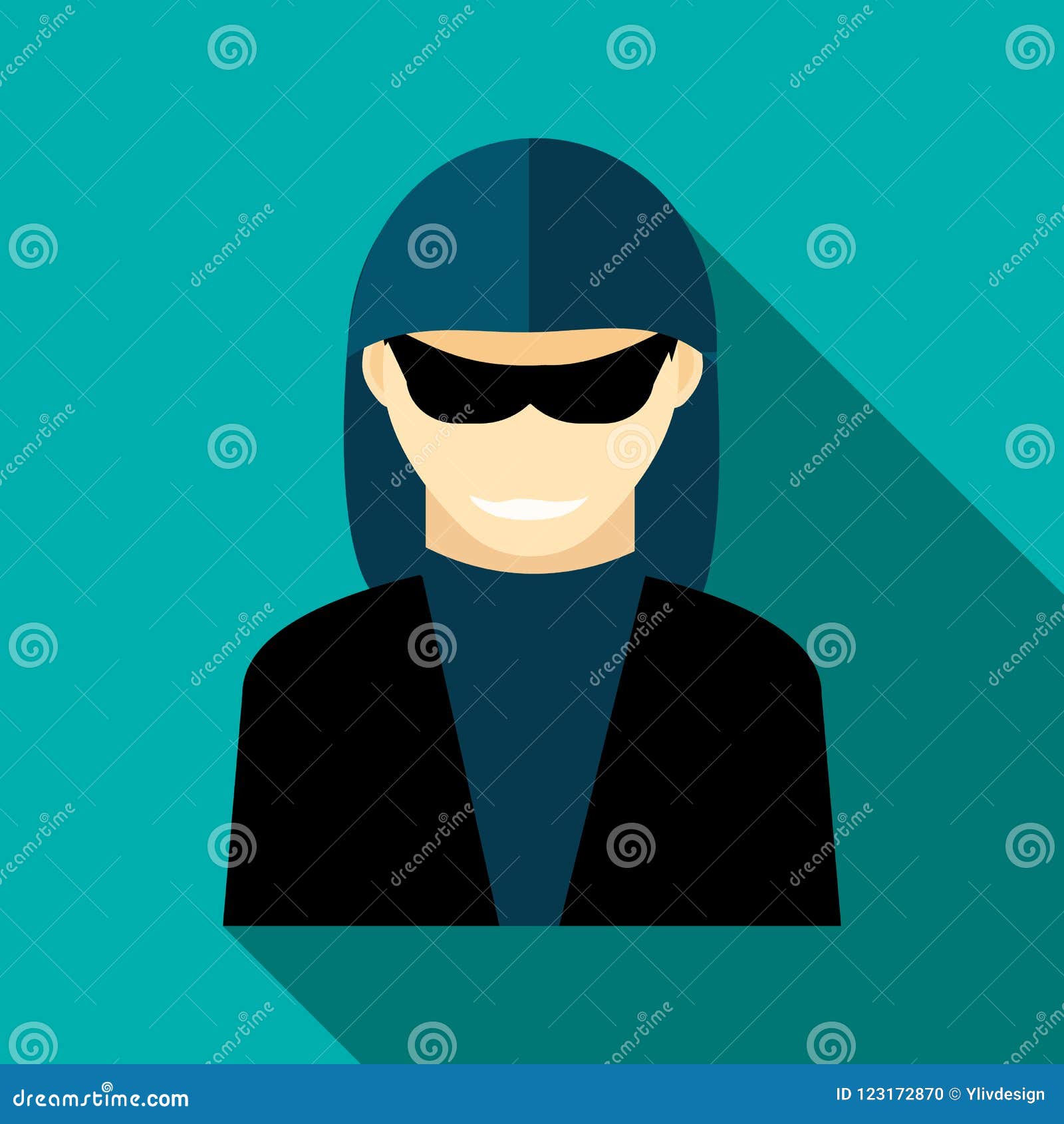 Hacker icon, flat style stock illustration. Illustration of icon ...