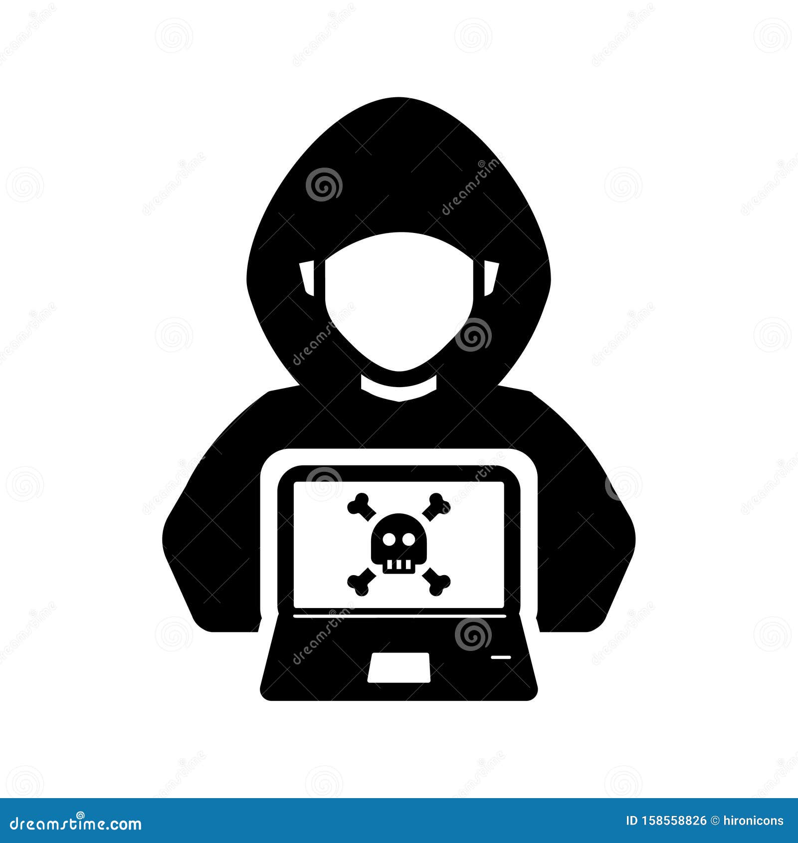 Hacker Icon, Hacking, Cyber Crime, Stealing Data Stock Illustration ...