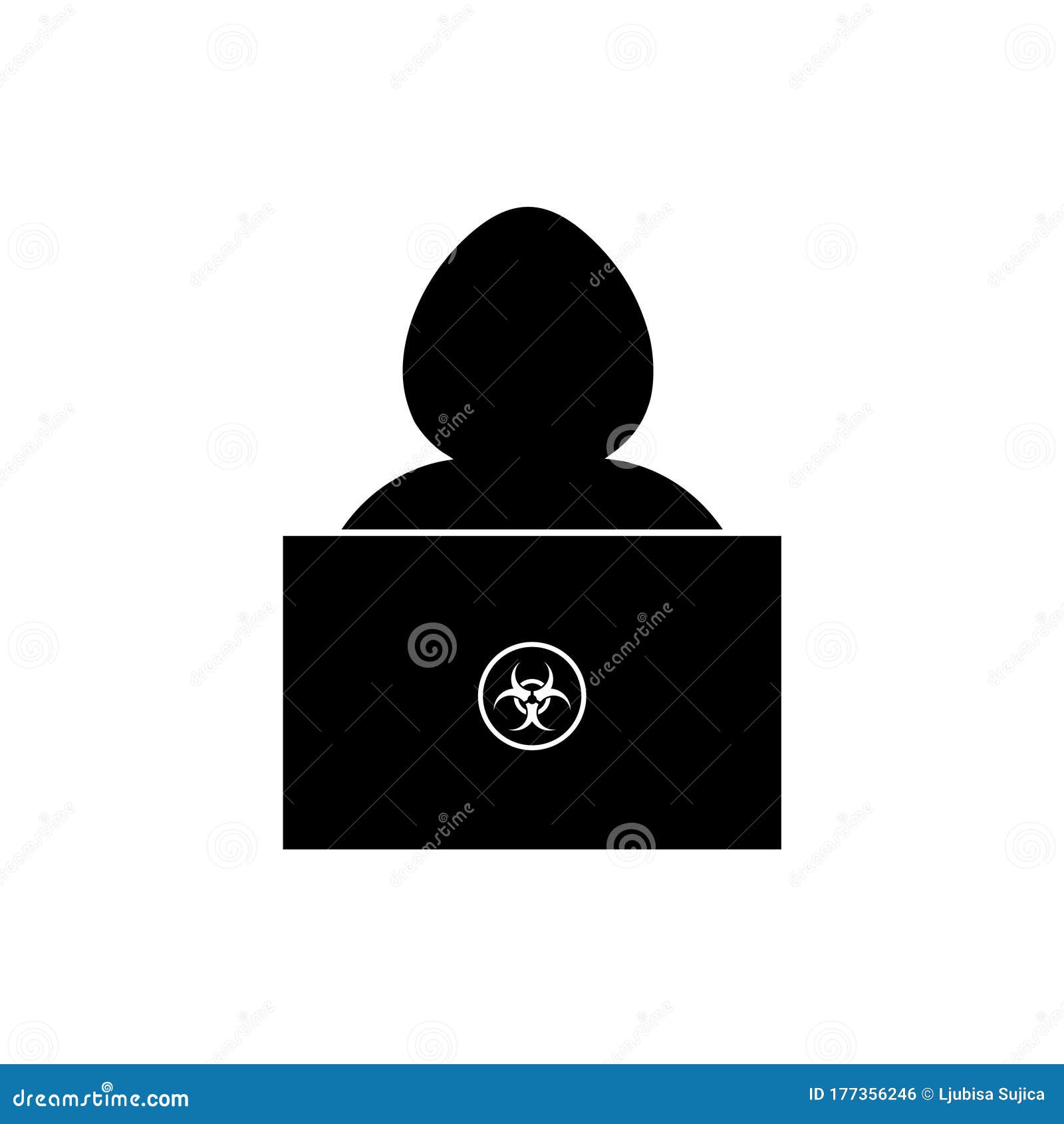 Hacker Icon on White Background. Flat Style Sign Stock Vector ...