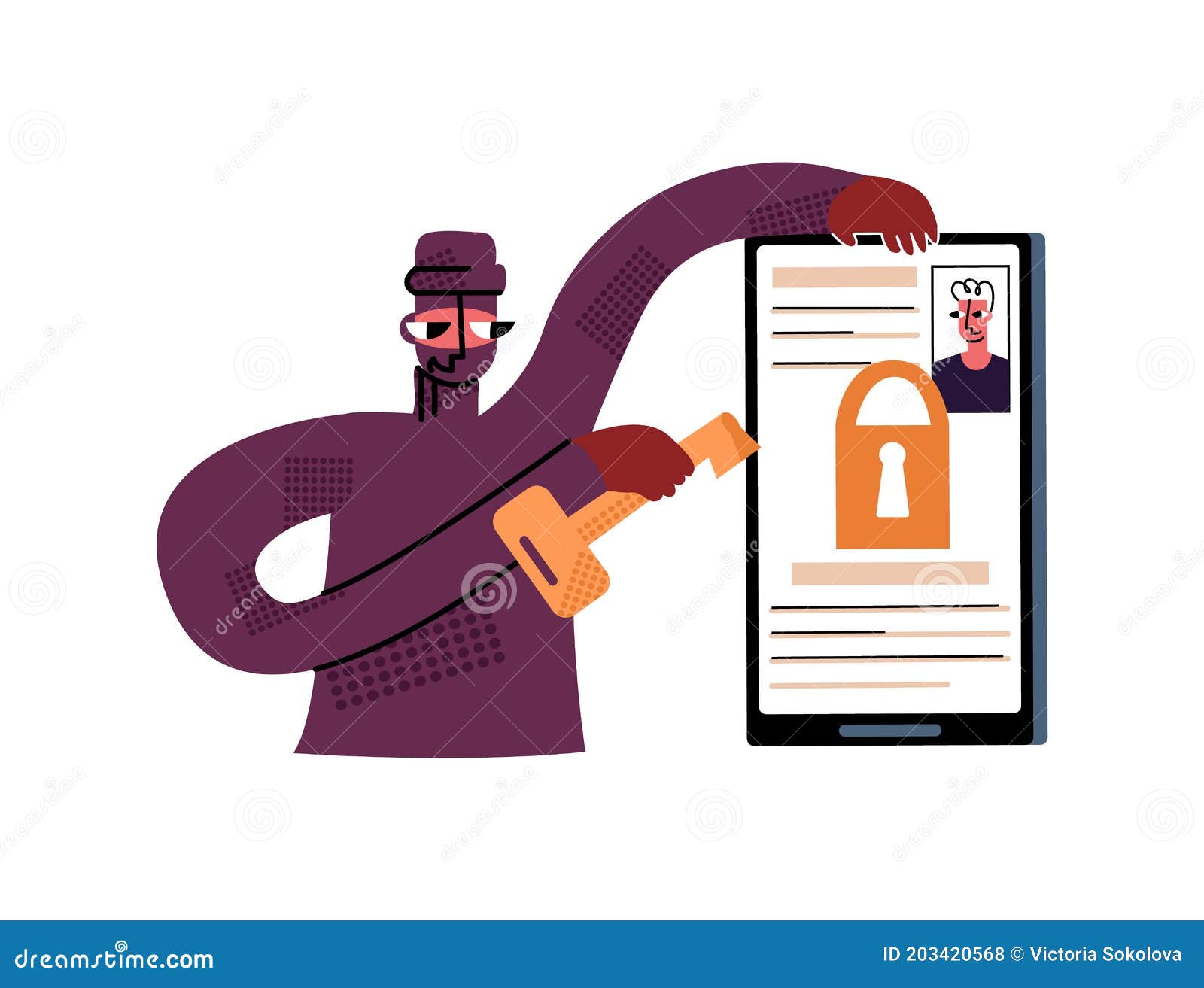 Hacker, Identity Thief at Work Stock Vector - Illustration of software ...
