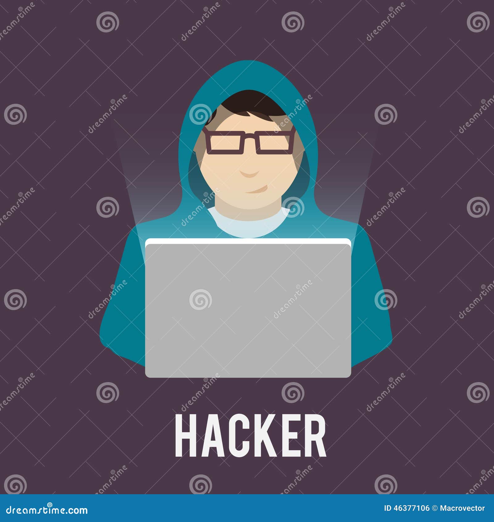 Hacker-Ikonen flach vektor abbildung. Illustration von ikone - 46377106
