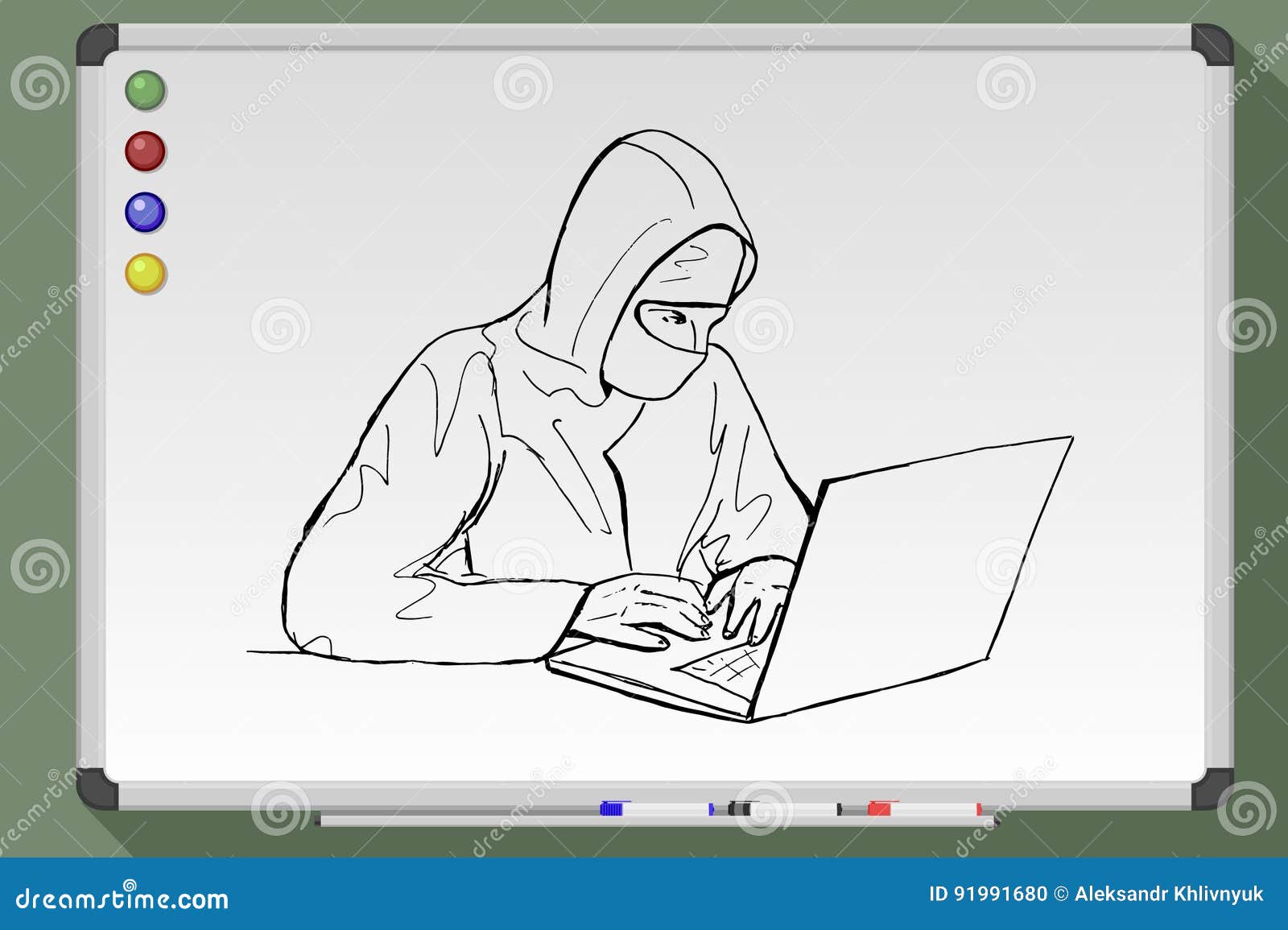 Hacker illustration. stock illustration. Illustration of crime - 91991680