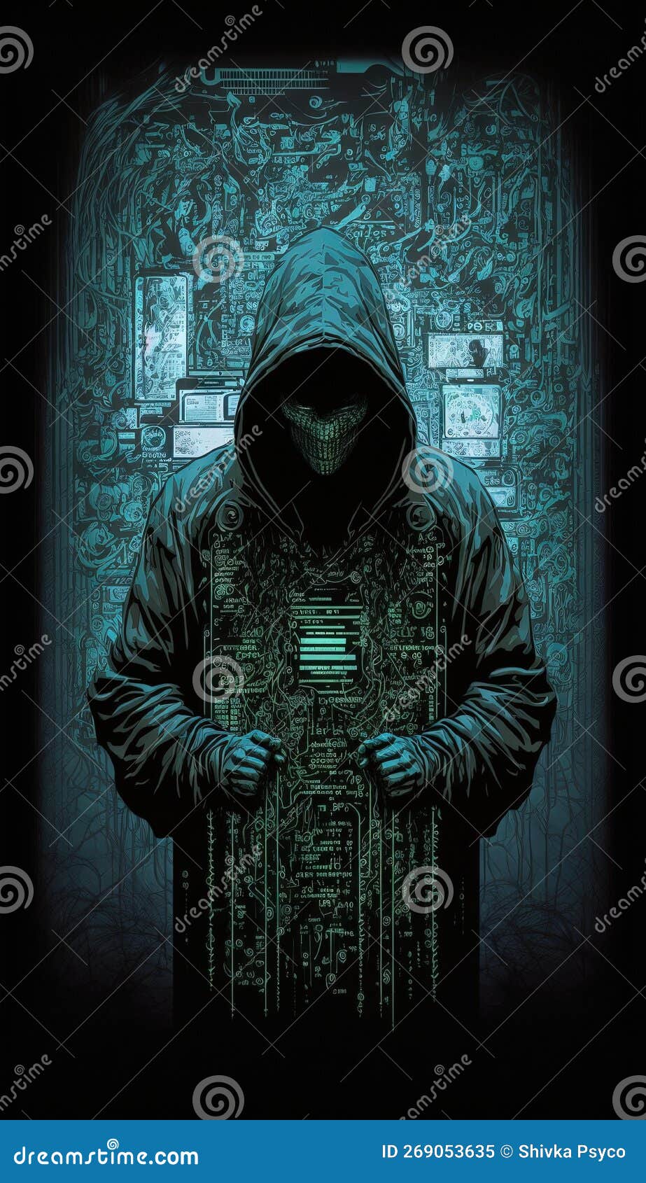 A Hacker Image Technologic Image Generative AI Stock Illustration ...