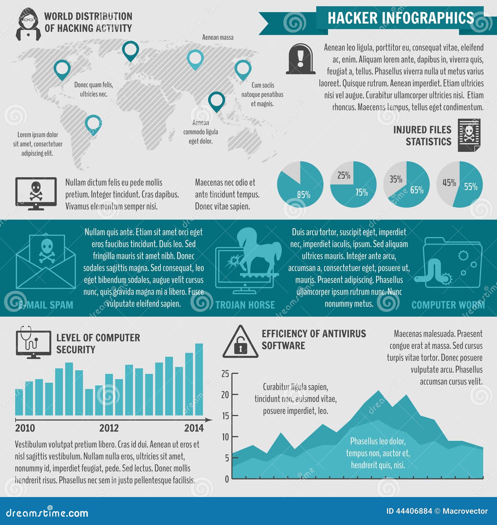 Hacker Infographic Elements Stock Vector - Illustration of bank, crime ...