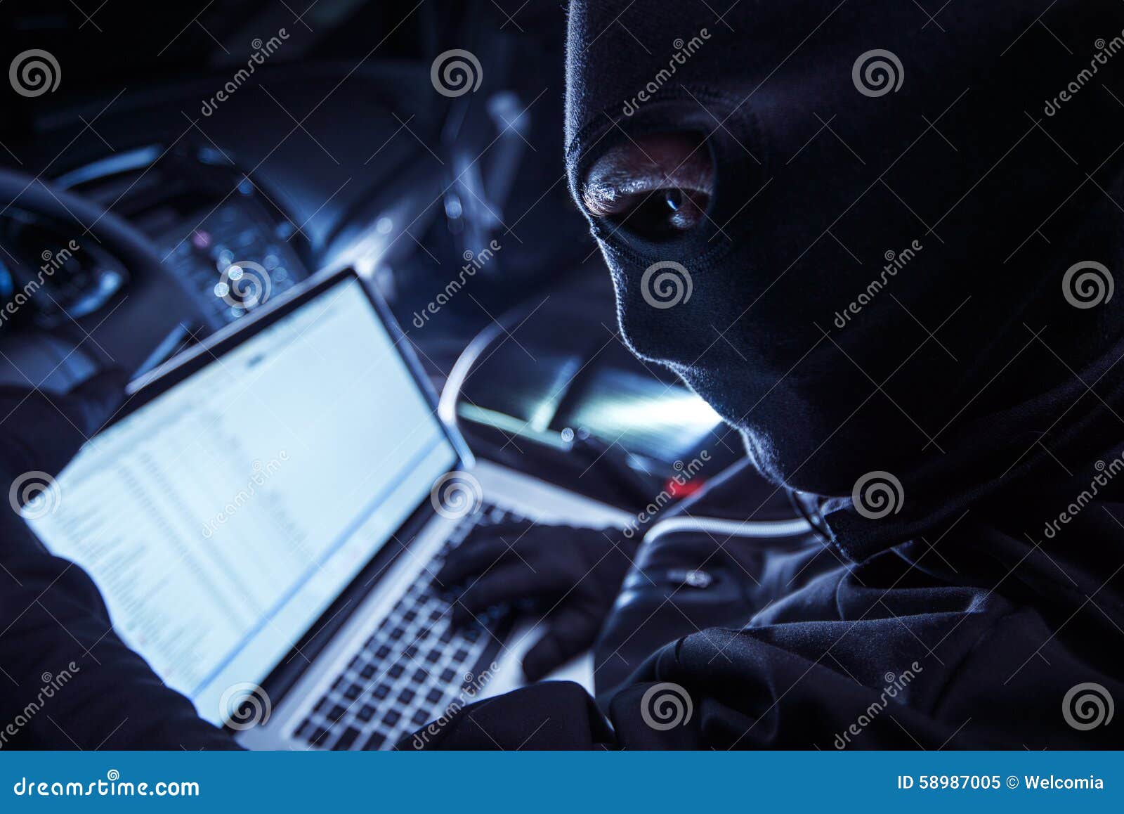 Hacker Inside the Car stock image. Image of security - 58987005