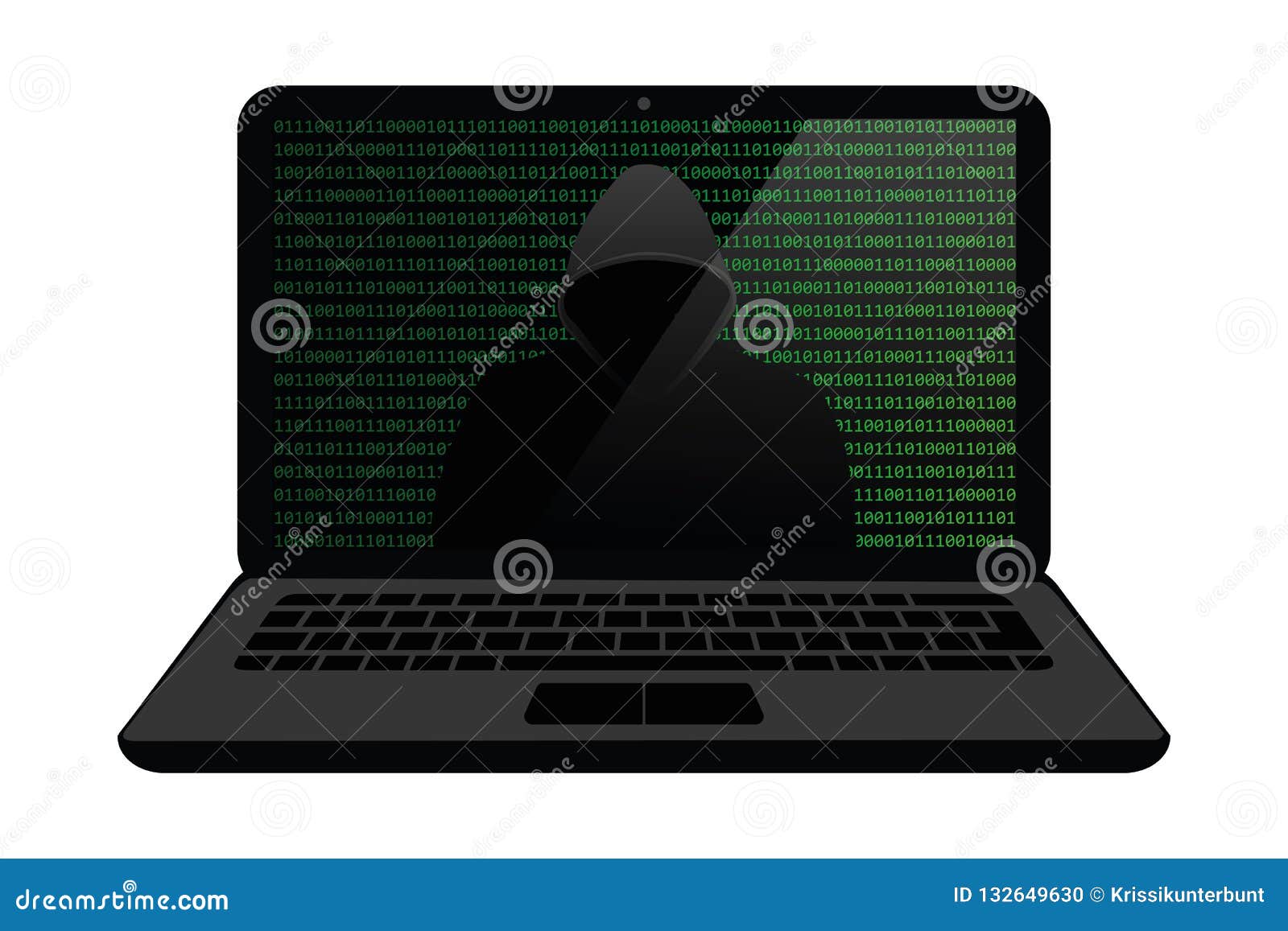 Hacker Inside the Laptop Cybercrime Stock Vector - Illustration of ...