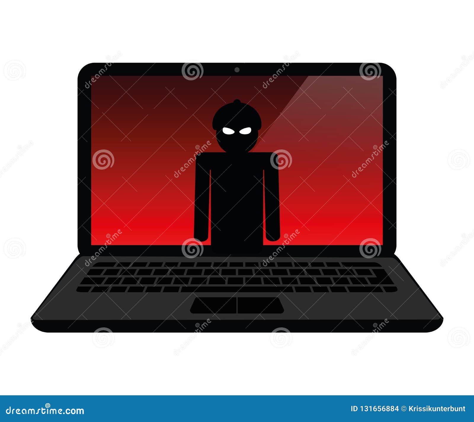 Hacker Inside the Laptop Internet Crime Stock Vector - Illustration of ...