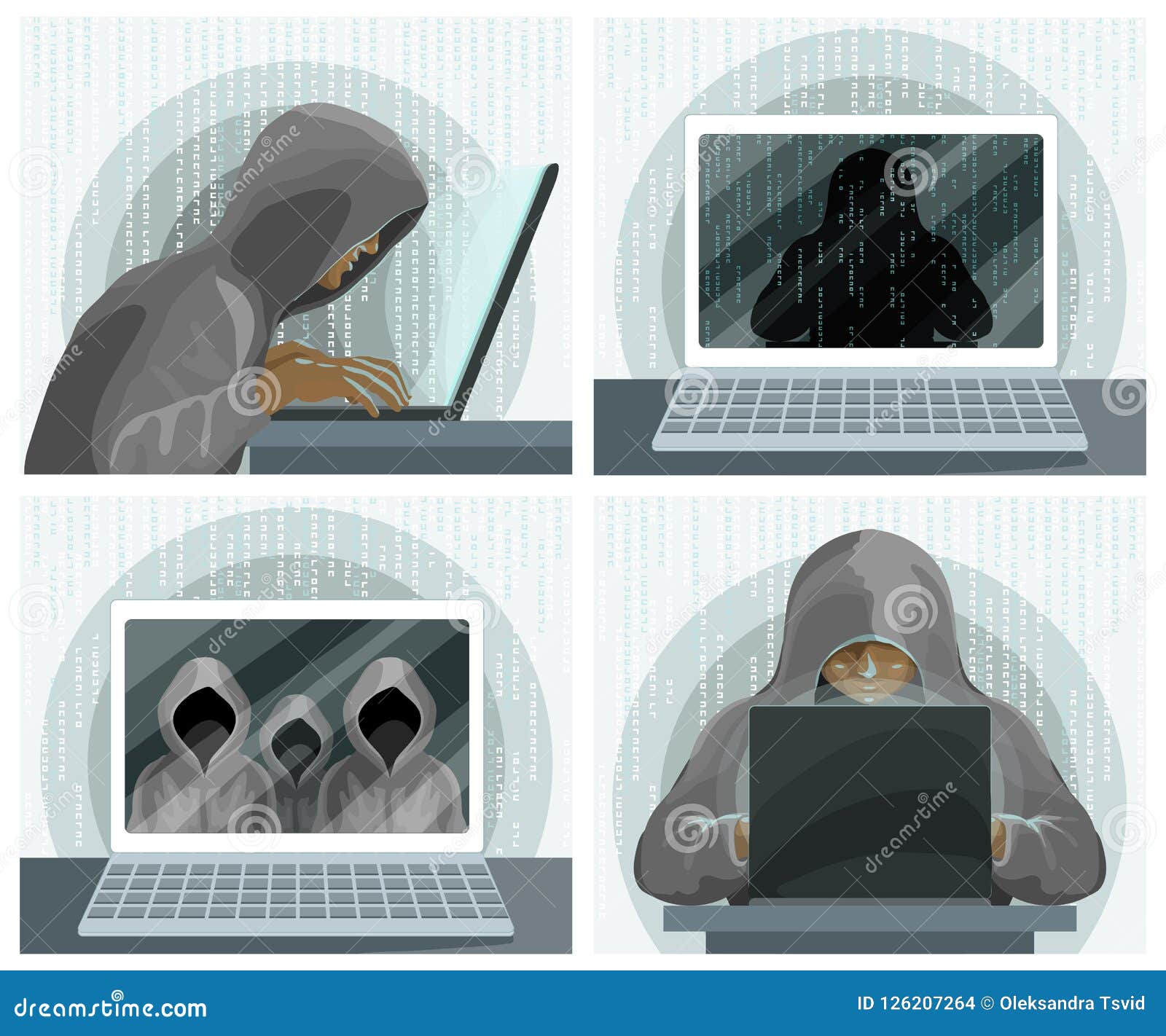 Hacker Internet Computer Security Technology Concept. Hacker with Laptop Stock Vector ...