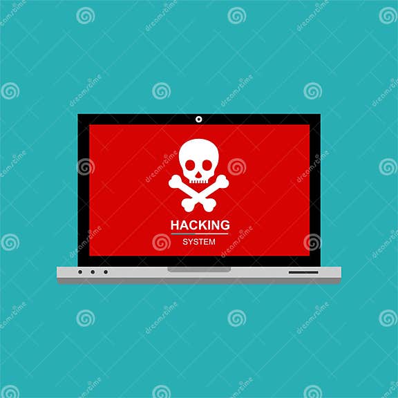 Hacker Internet Computer Security Technology Flat Concept. Hacker Activity Computer Stock Vector ...
