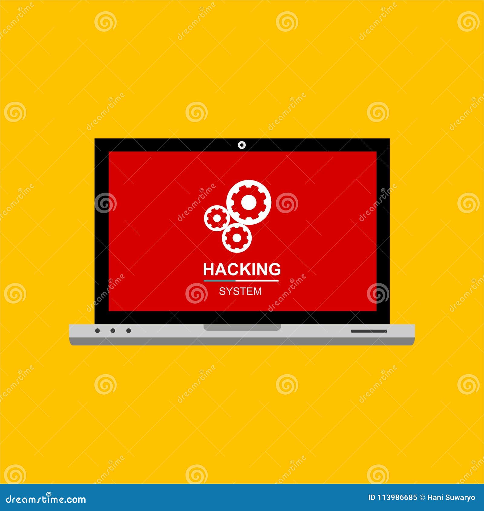 Hacker Internet Computer Security Technology Flat Concept. Hacker Activity Computer Stock Vector ...