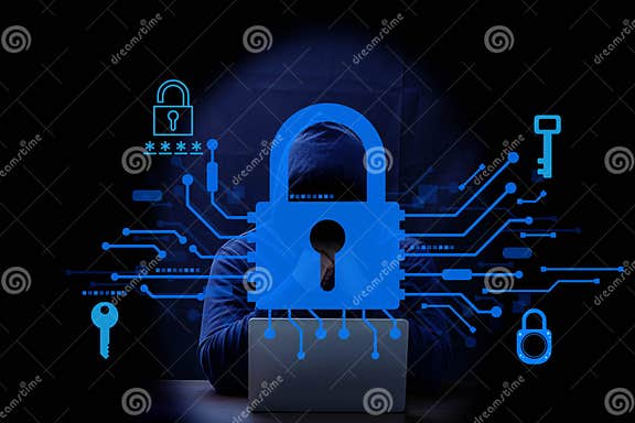 Hacker and Internet Technology Crime with Digital Stock Image - Image ...