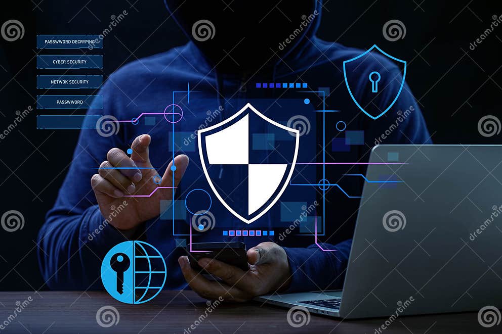 Hacker and Internet Technology Crime with Digital Stock Image - Image ...