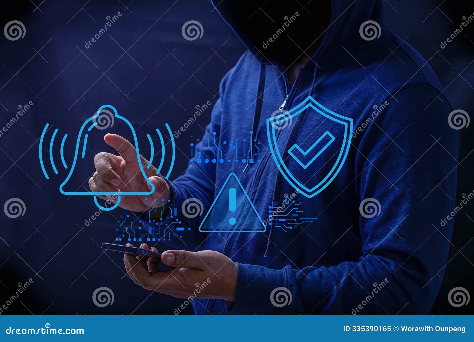 Hacker and Internet Technology Crime with Digital Stock Image - Image ...