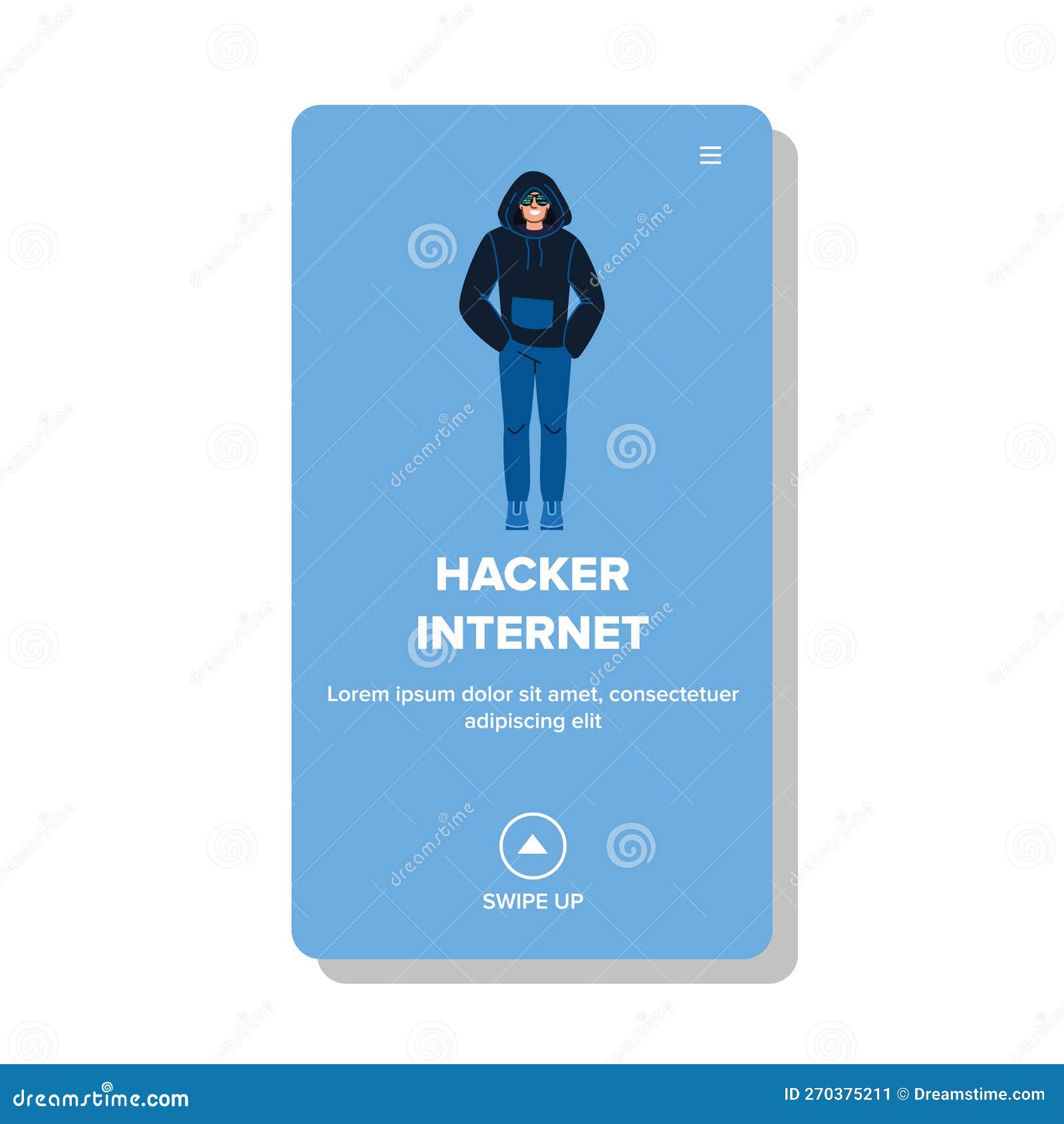 Hacker internet vector stock vector. Illustration of flat - 270375211