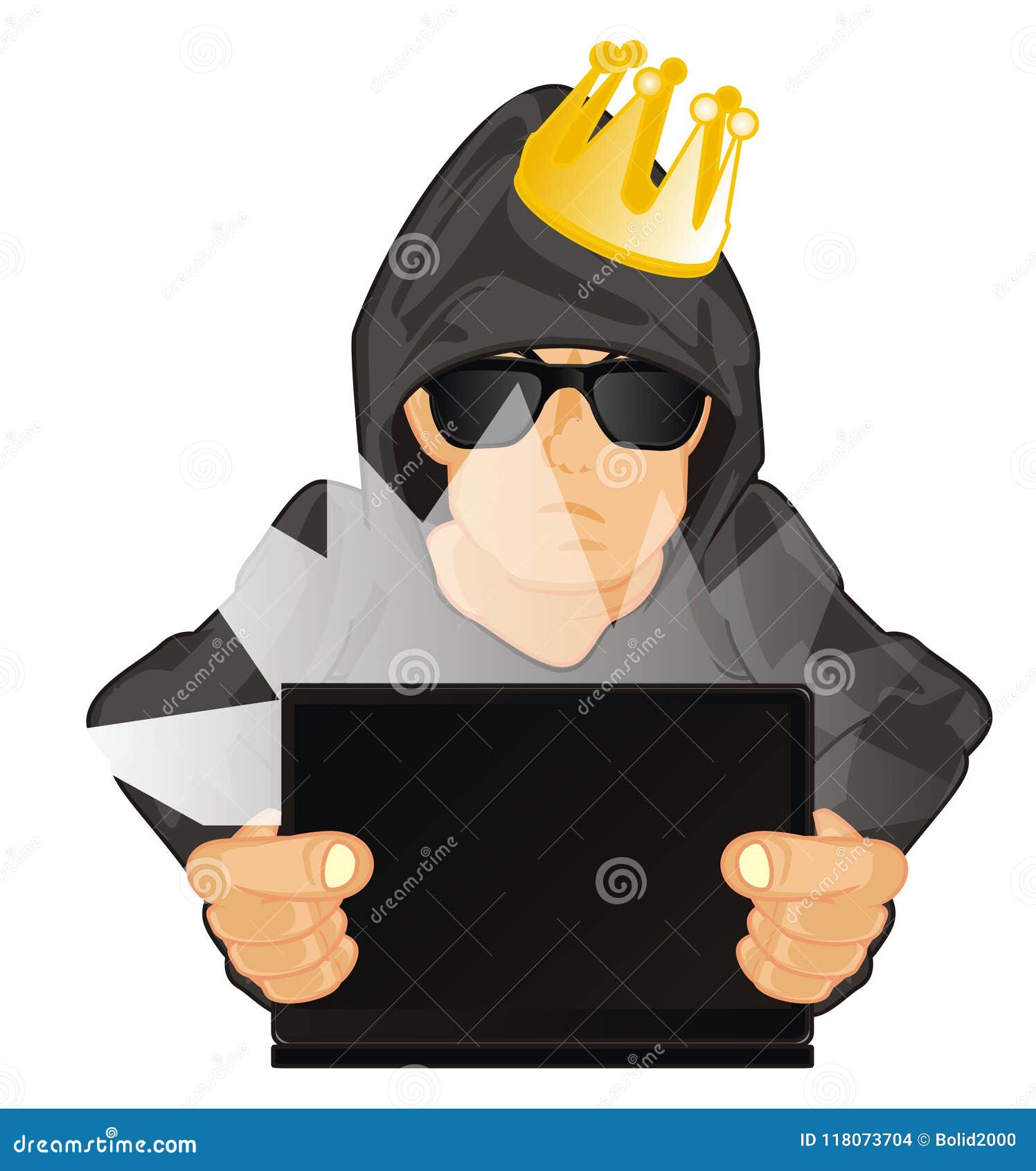 Hacker is king stock illustration. Illustration of network - 118073704