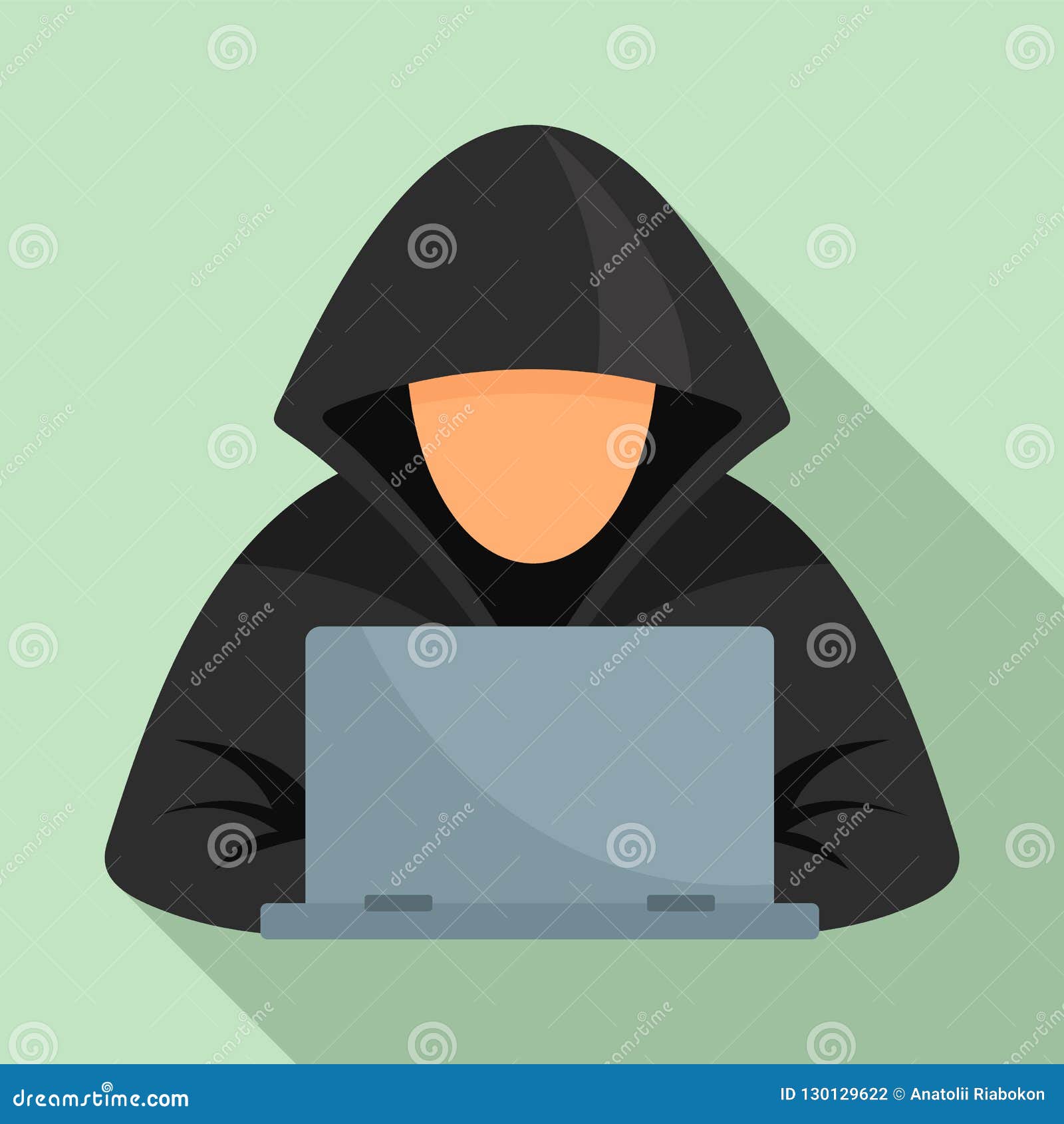 Hacker at Laptop Icon, Flat Style Stock Vector - Illustration of ... Hacker at Laptop Icon, Flat Style Stock Vector - Illustration of ...