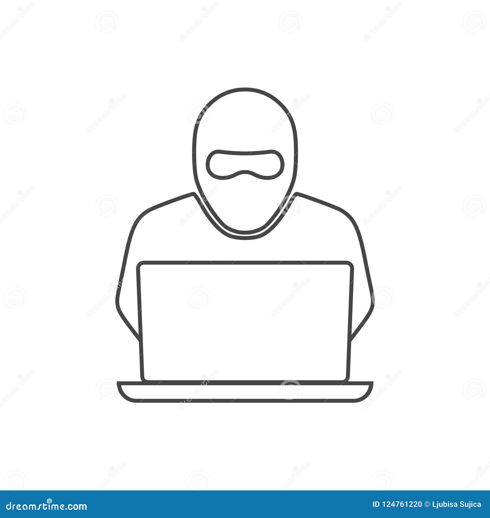 Hacker, Laptop Logo or Icon Stock Illustration - Illustration of credit ...