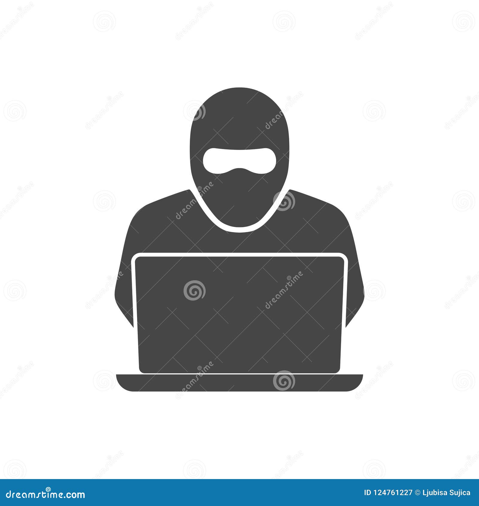 Hacker, Laptop Logo or Icon Stock Vector - Illustration of money, alert ...
