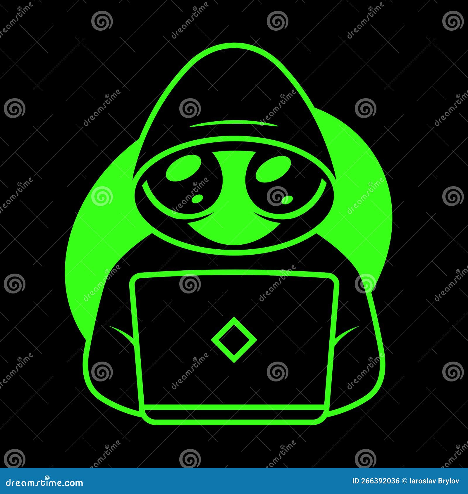 Hacker at the Laptop Low Poly Wireframe. Internet Security Protection ...