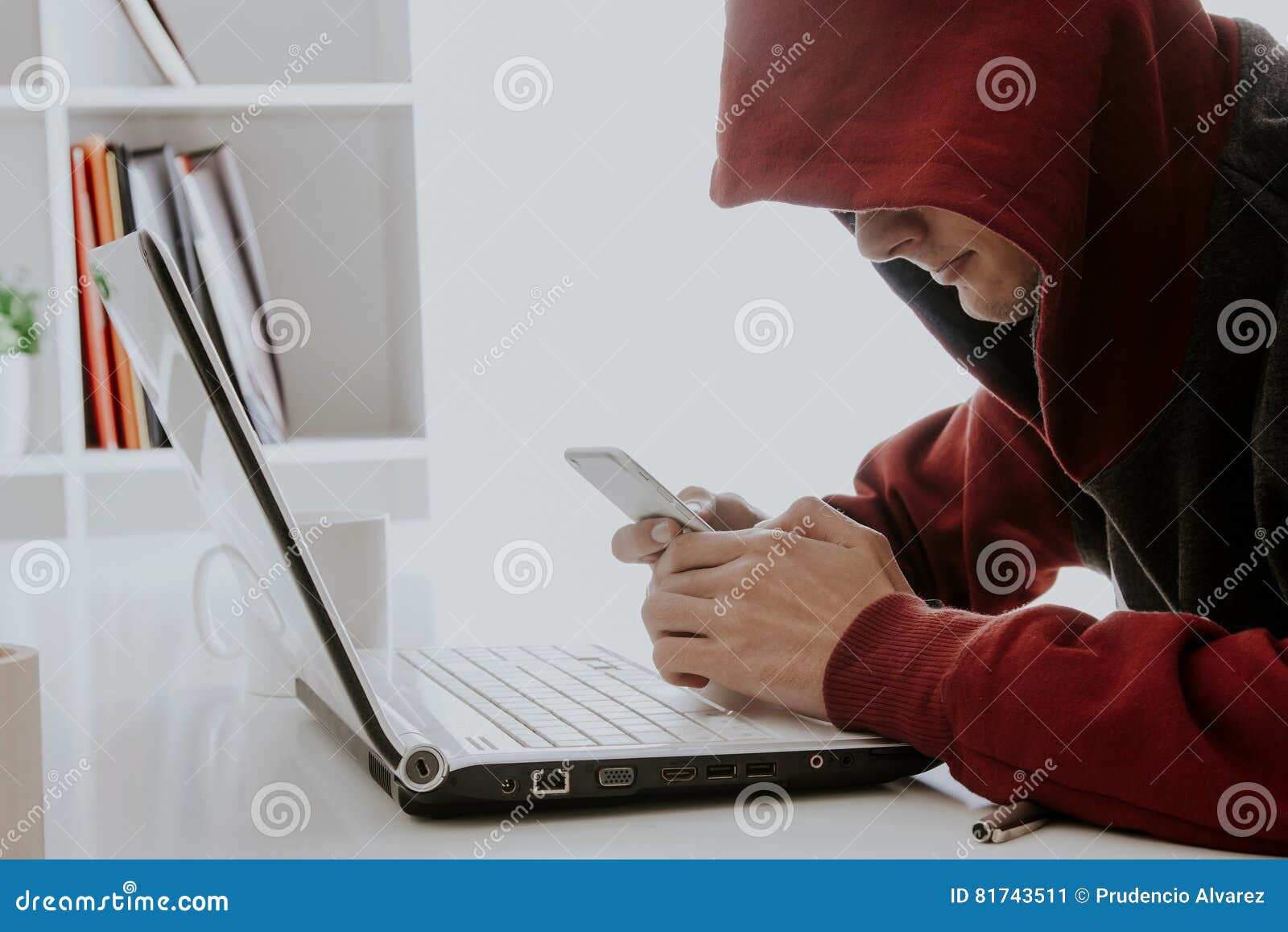 Hacker with laptop stock image. Image of binary, fraud - 81743511