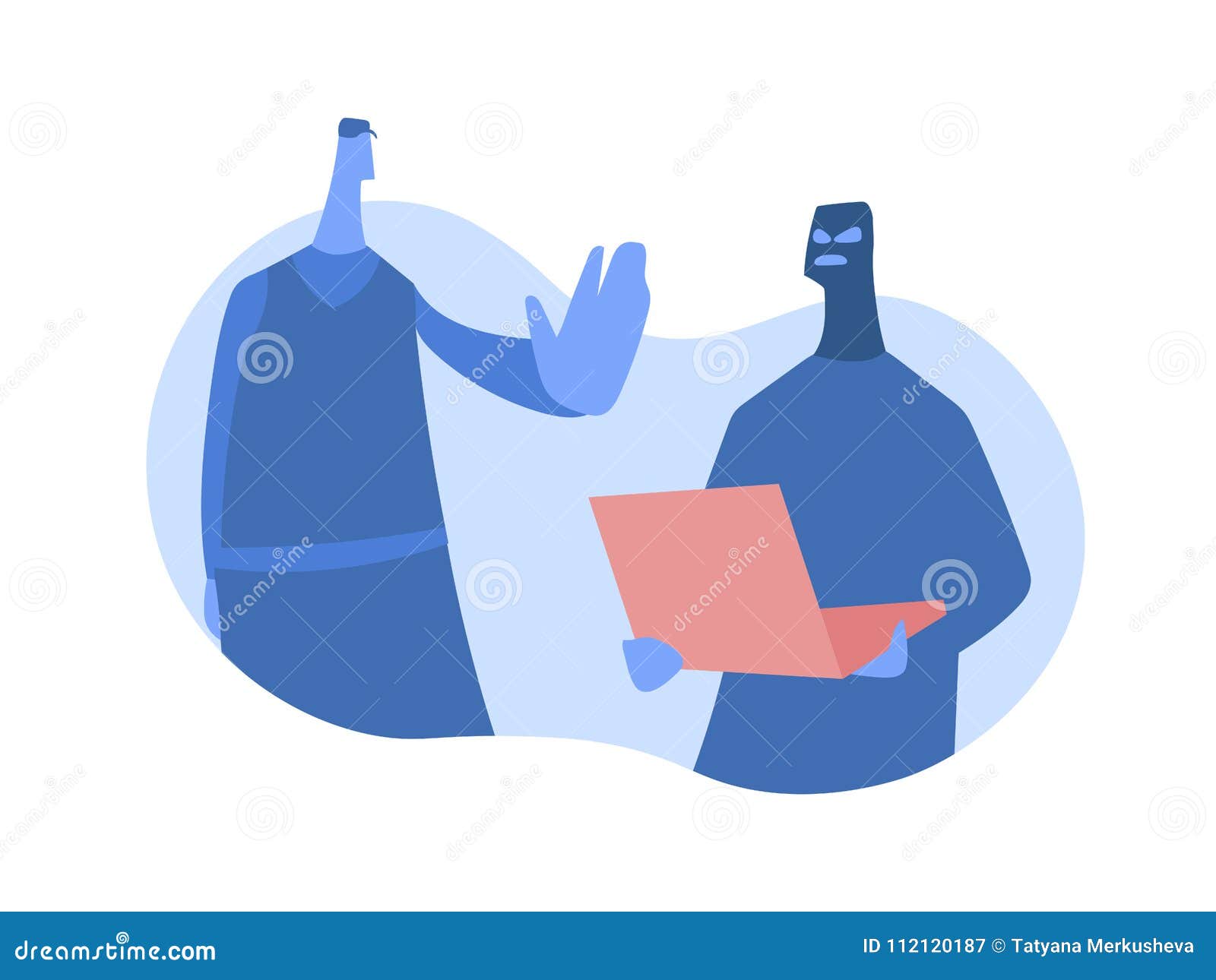 A Hacker with a Laptop and a Police Officer, Concept on the Topic of ...