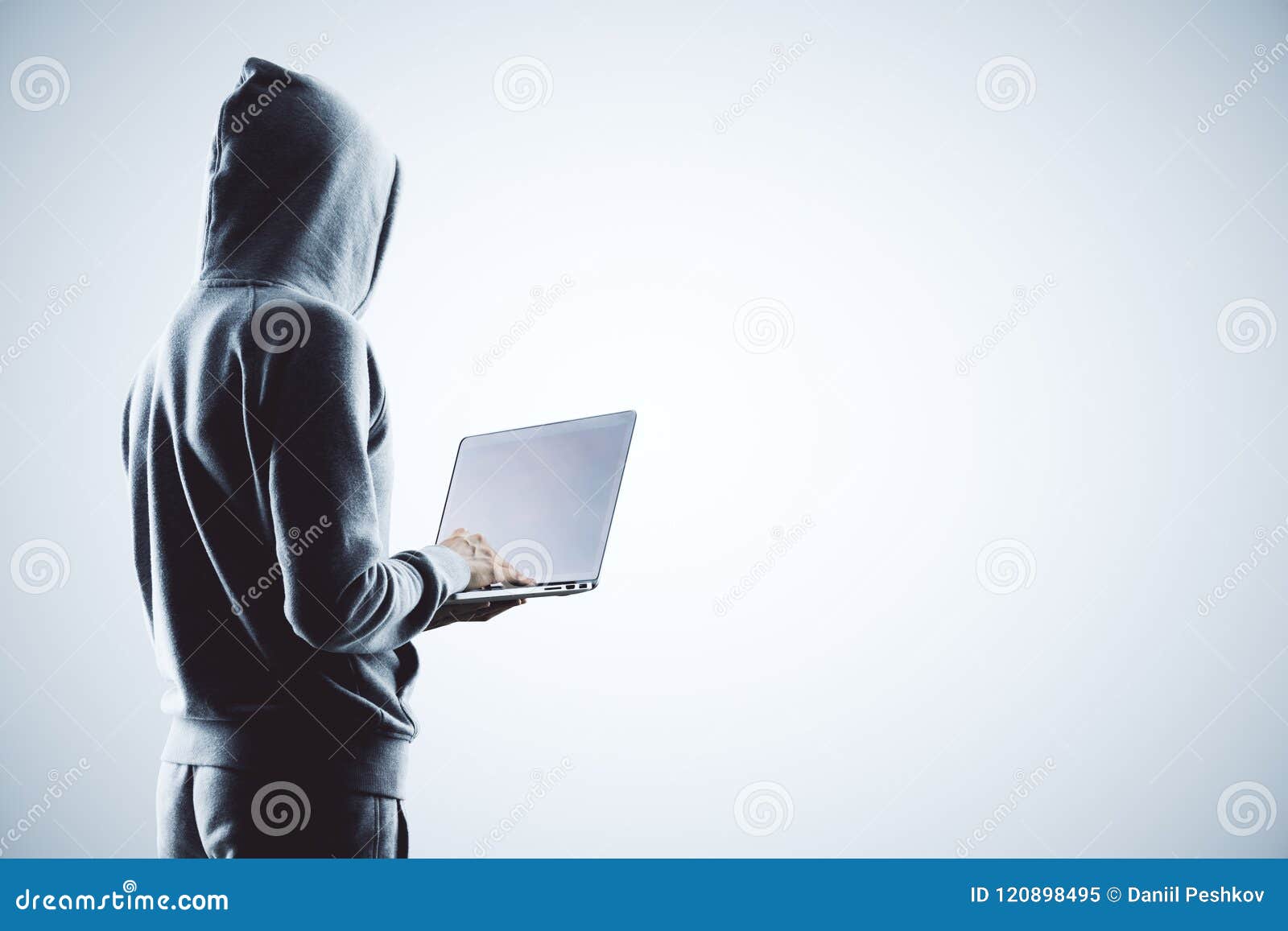 Stalker With Laptop Controls And Intimidates The Victim With Messages ...