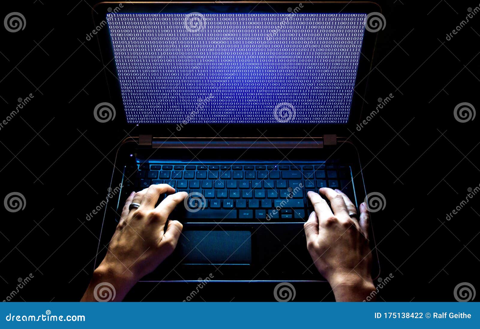 Hacker on the Laptop at Work Stock Photo - Image of generated, phishing ...
