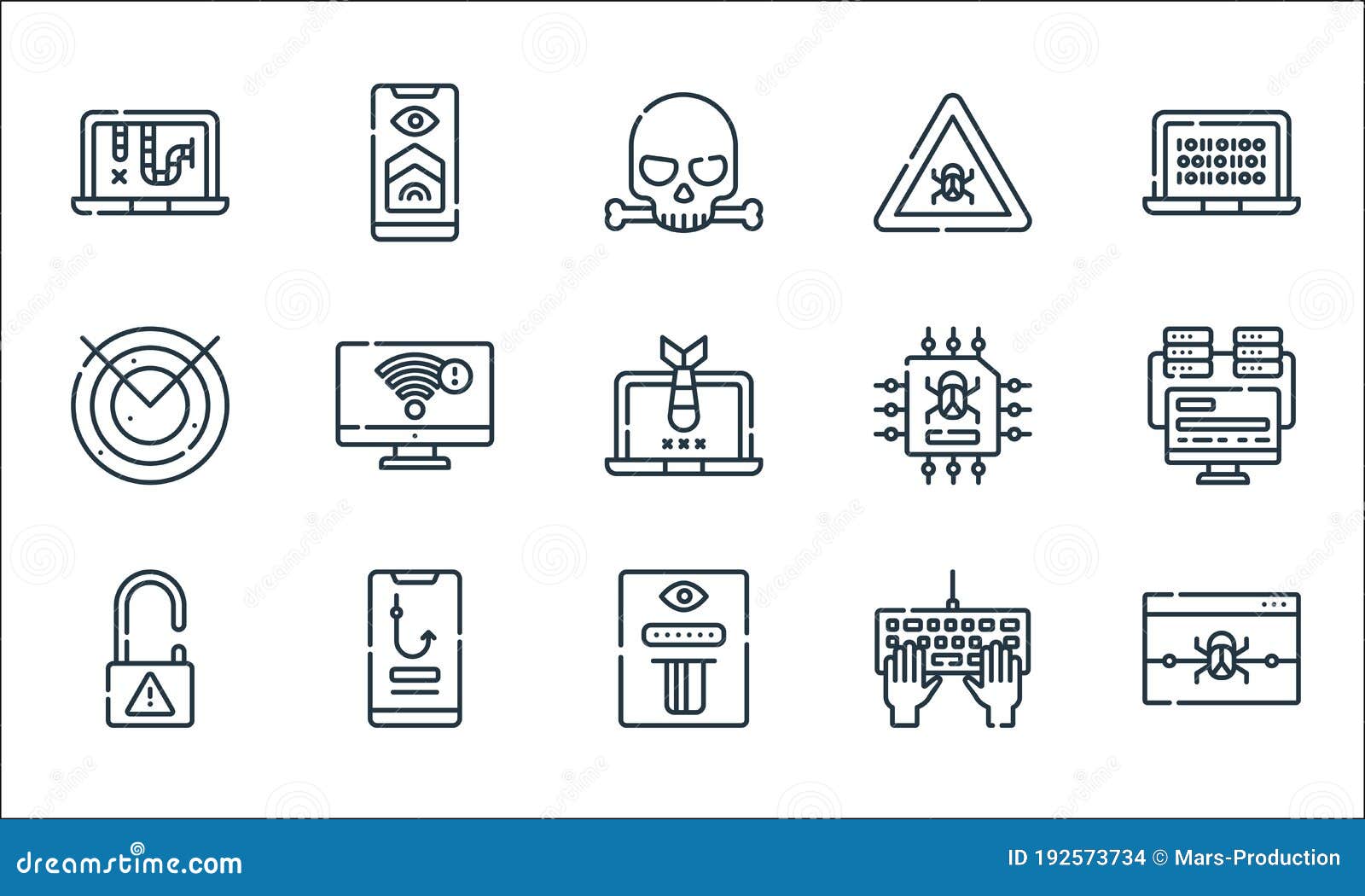 Linear Theft Icon From Cyber Outline Collection Thin Line Theft Vector Isolated On White