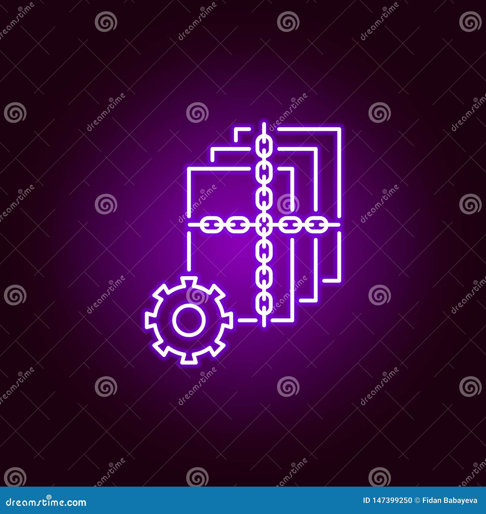 Hacker, Lock Icon in Neon Style. Can Be Used for Web, Logo, Mobile App ...